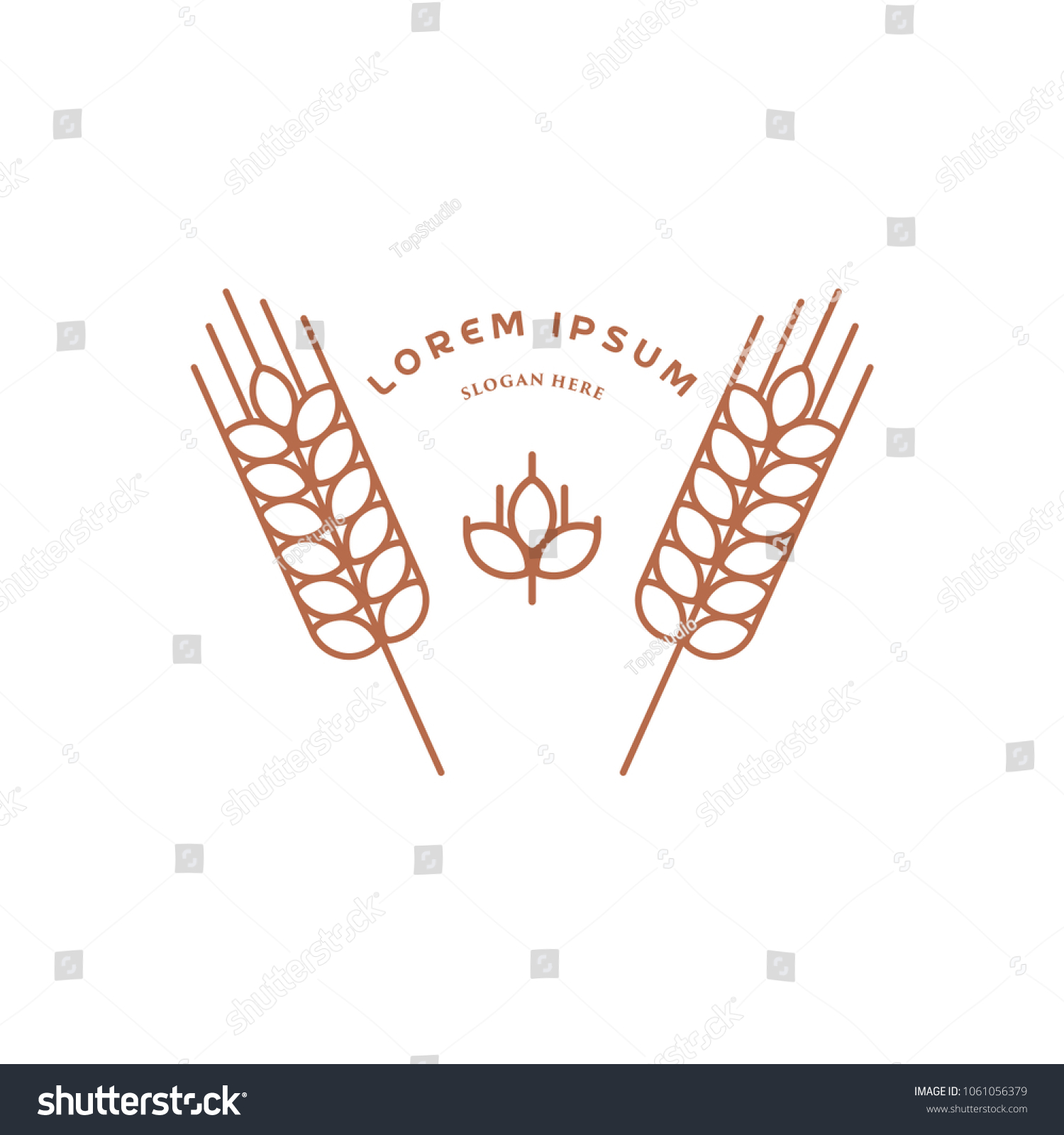 Wheat Logo Design Template Vector Illustration Stock Vector (Royalty ...