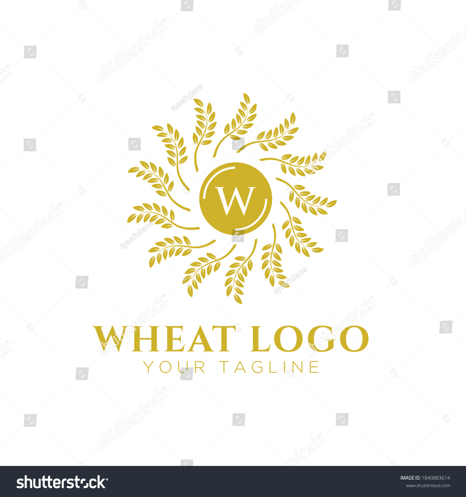 Wheat Logo Design Template Vector Illustration Stock Vector (Royalty ...