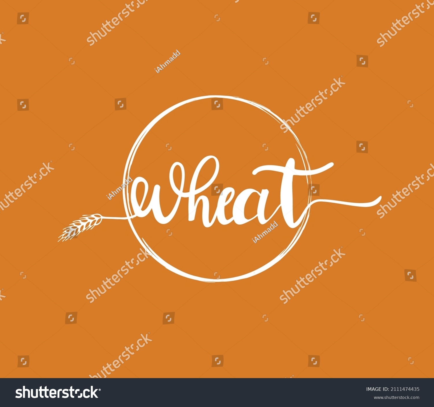 Wheat Logo Typography Initial Handwritten Wheat Stock Vector (Royalty ...