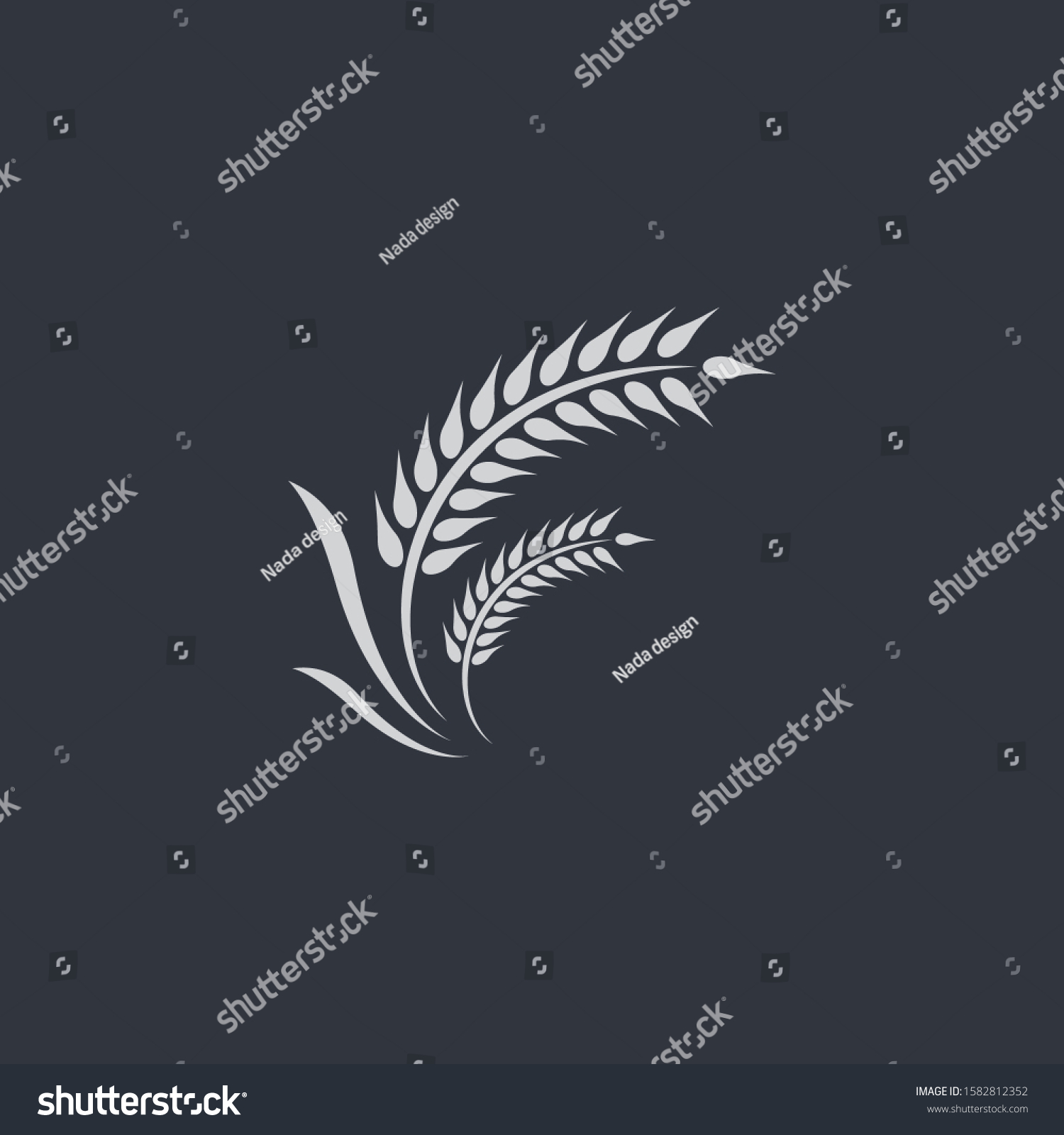 Wheat Logo Vector Icon Illustration Design Stock Vector (Royalty Free ...