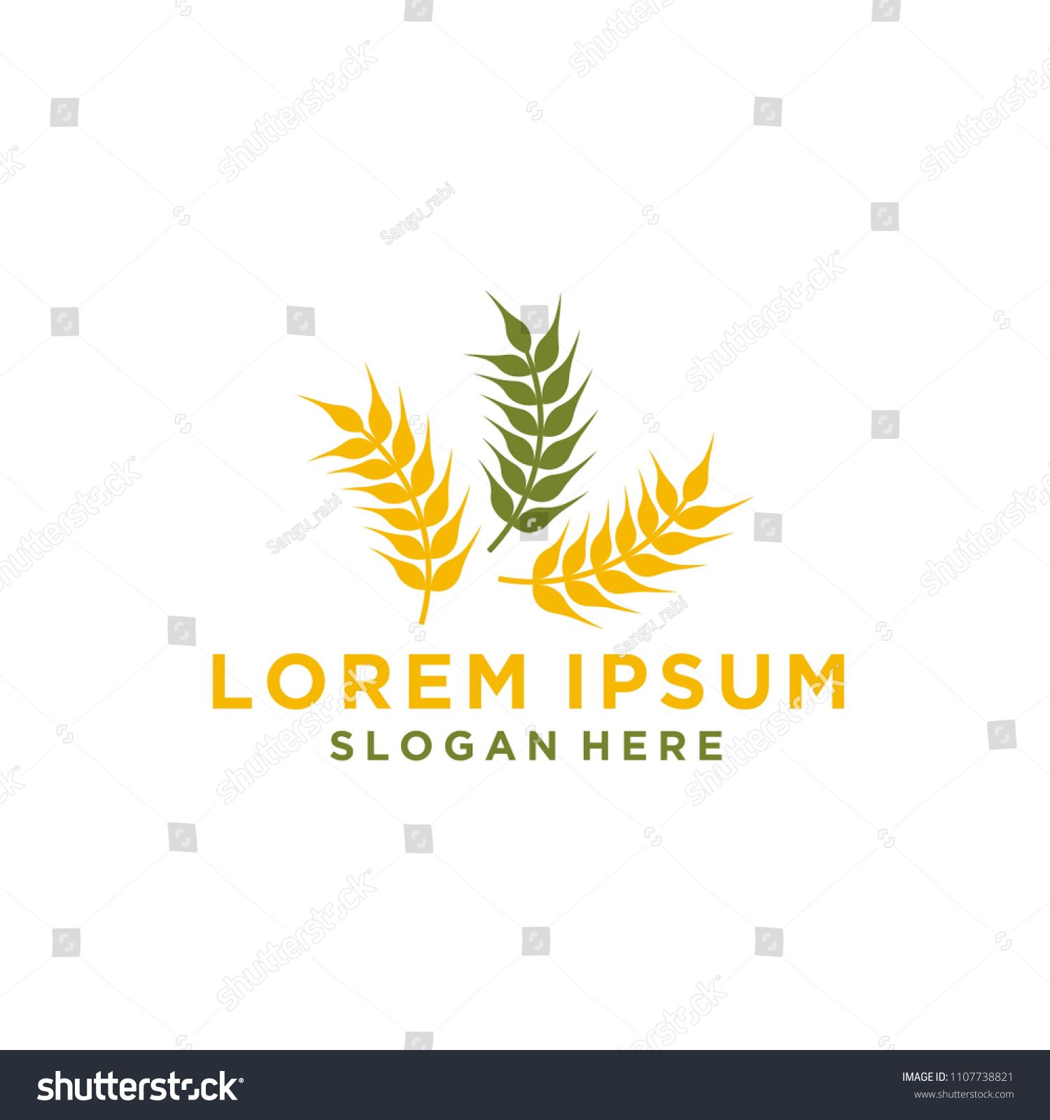 Wheat Paddy Logo Stock Vector (Royalty Free) 1107738821 | Shutterstock