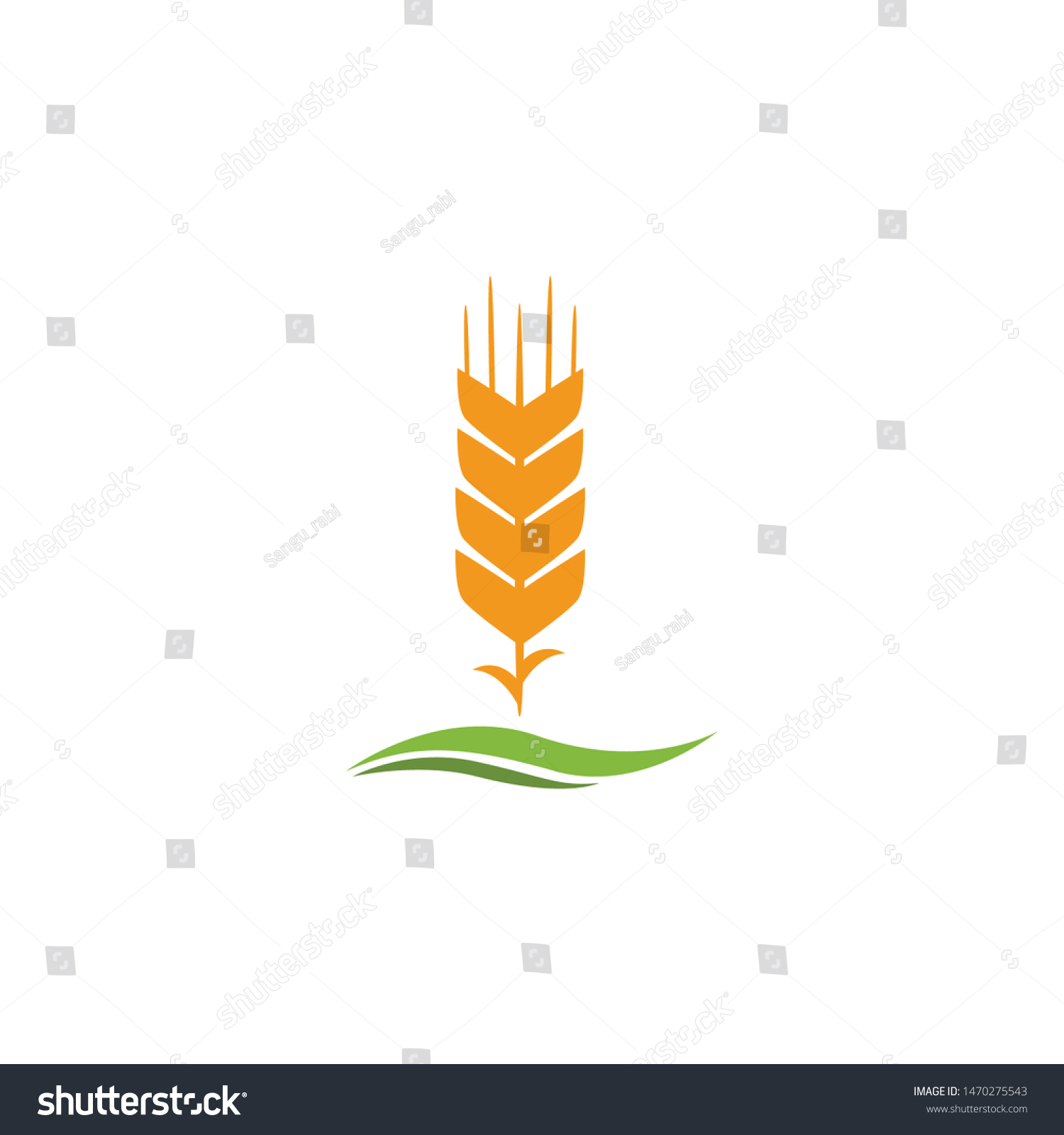 Wheat Paddy Logobackground Vector Illustration Stock Vector (Royalty ...