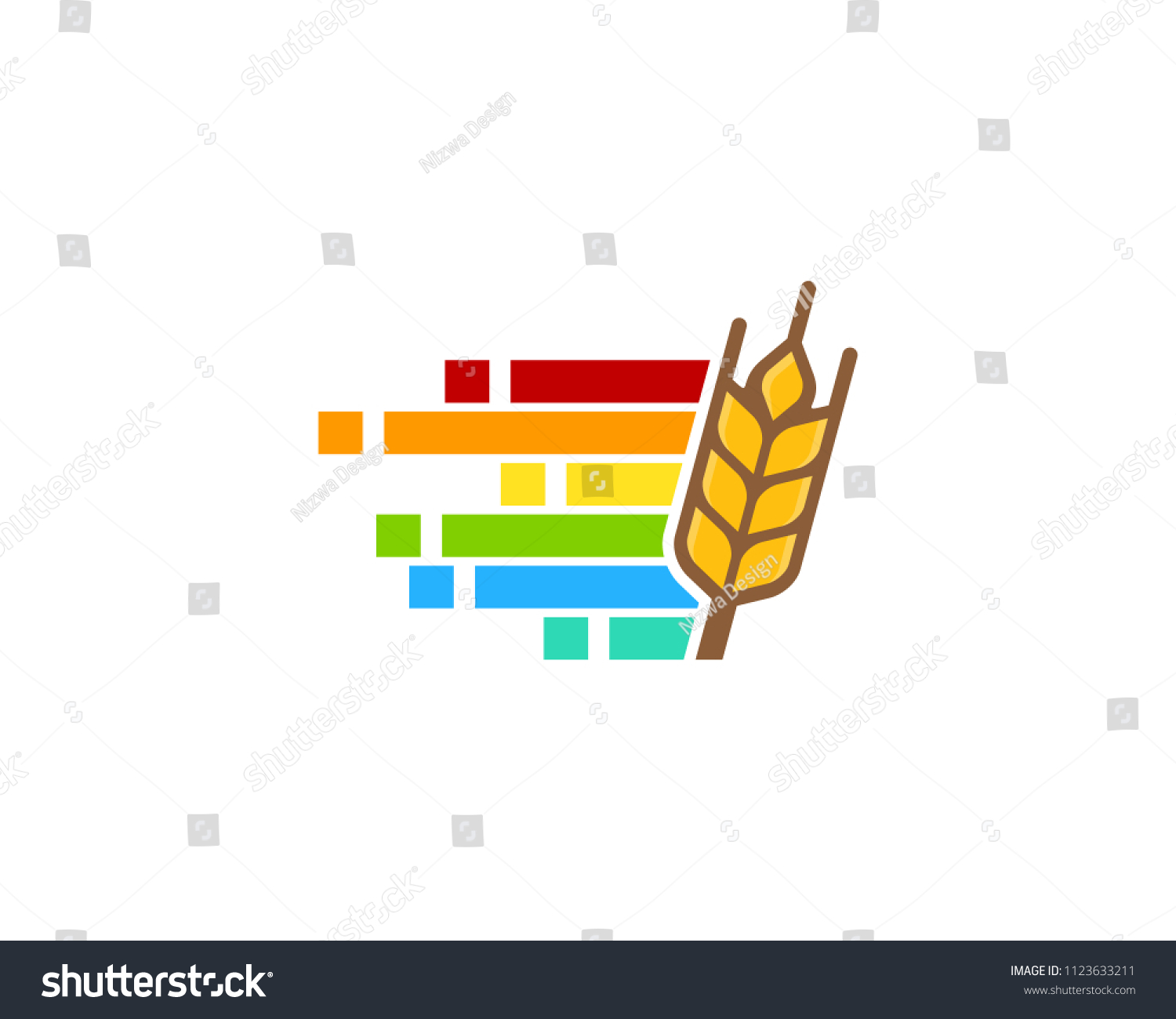 Wheat Pixel Icon Logo Design Element Stock Vector (Royalty Free ...
