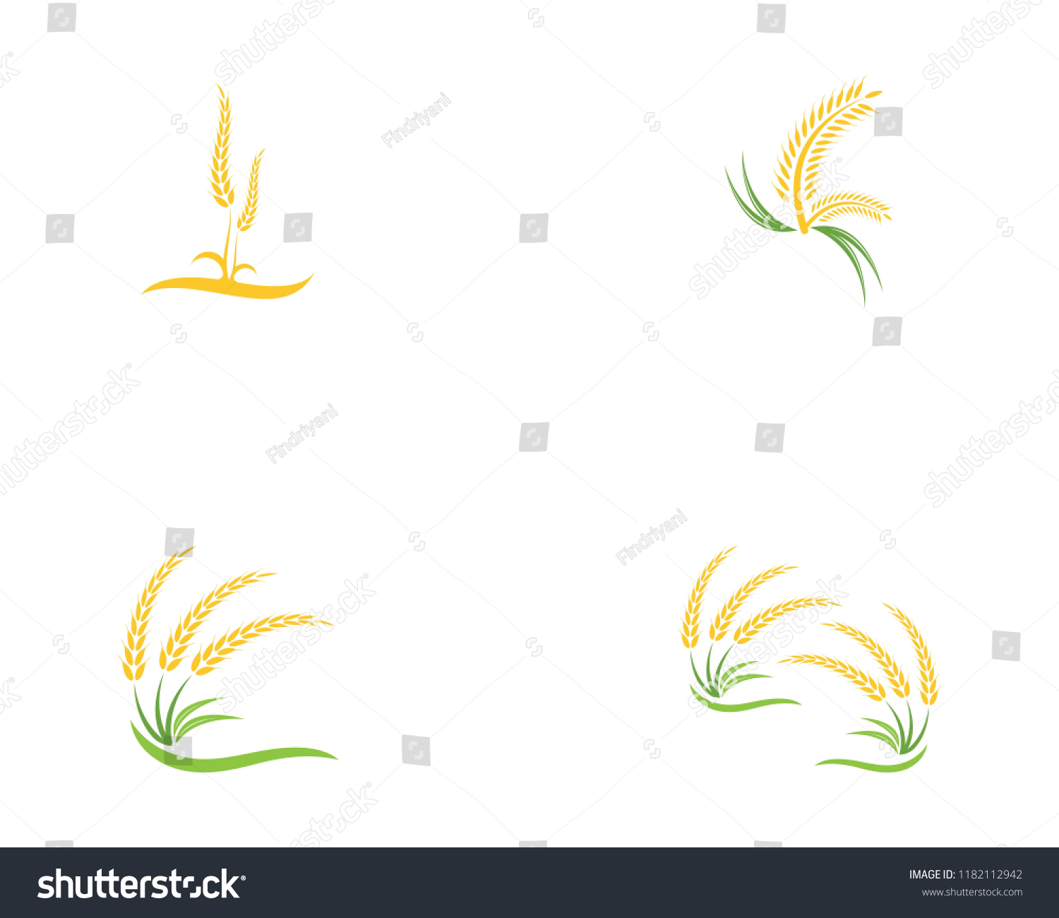 Wheat Rice Icon Logo Vector Template Stock Vector (Royalty Free) 1182112942