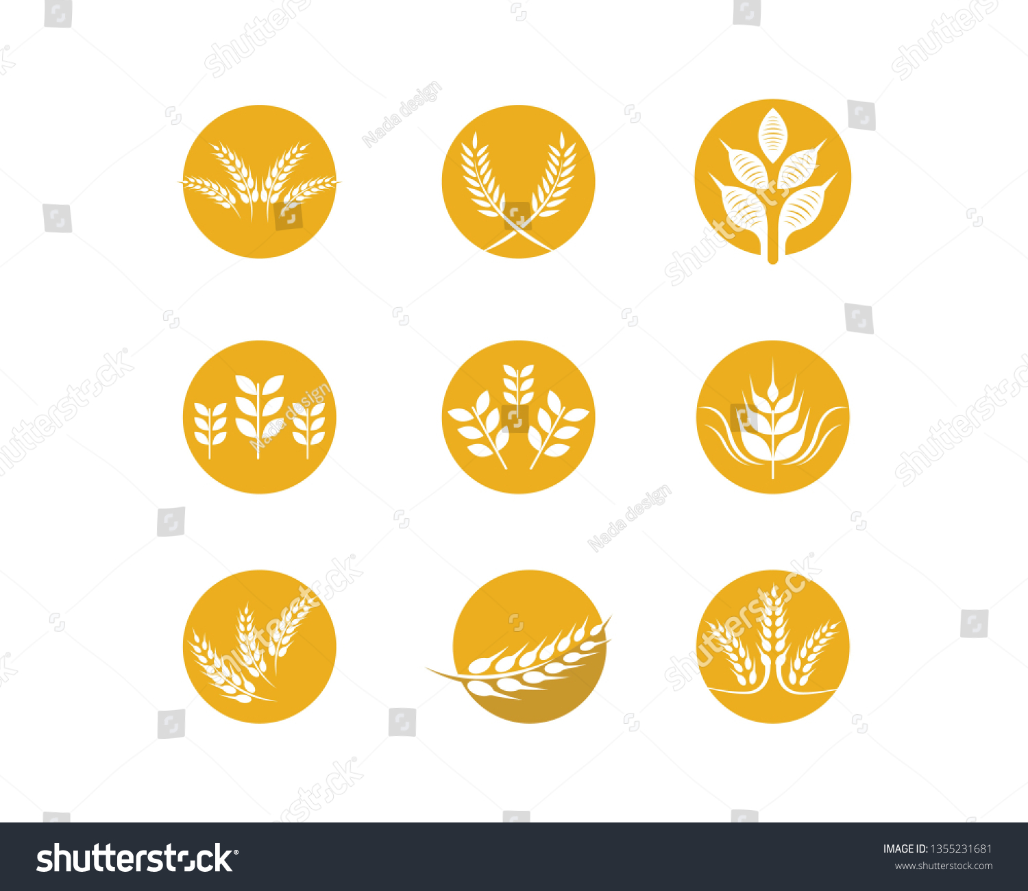 Wheat Vector Icon Illustration Stock Vector (Royalty Free) 1355231681 ...