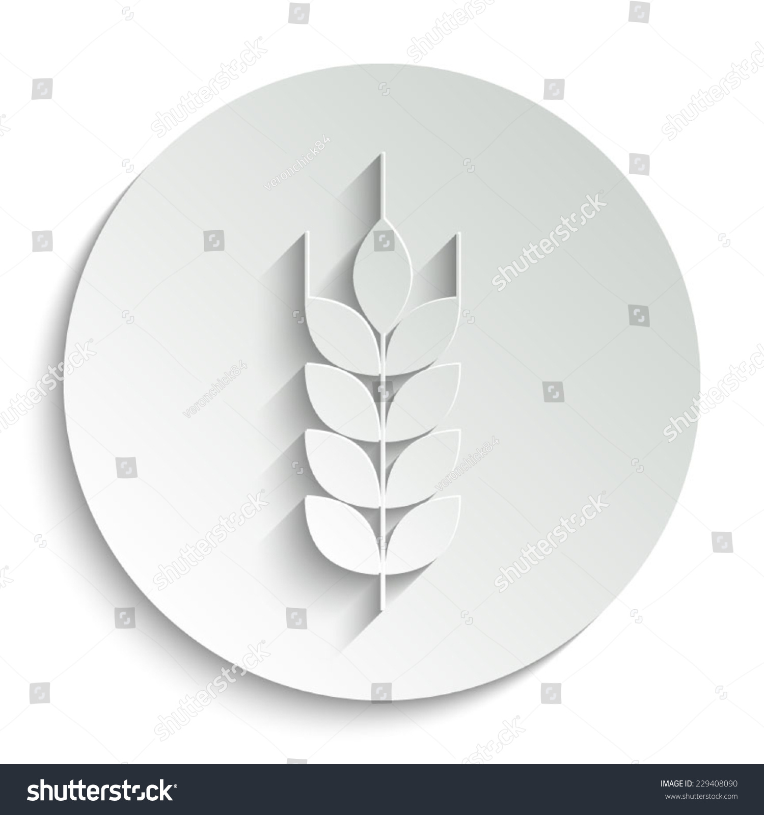 Wheat Vector Icon Shadow On Round Stock Vector (Royalty Free) 229408090 ...