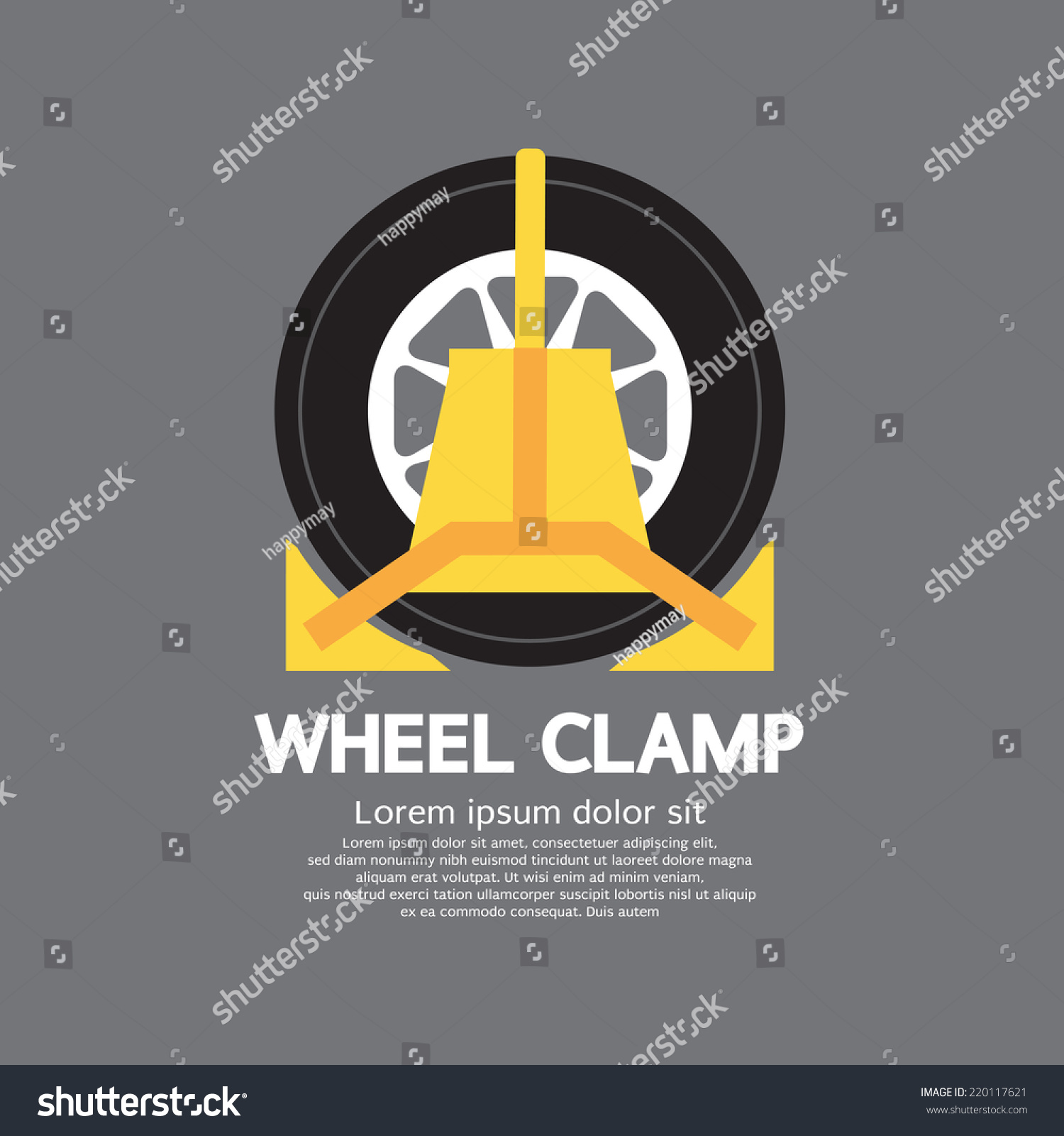 Wheel Clamp Side View Vector Illustration Stock Vector (Royalty Free ...