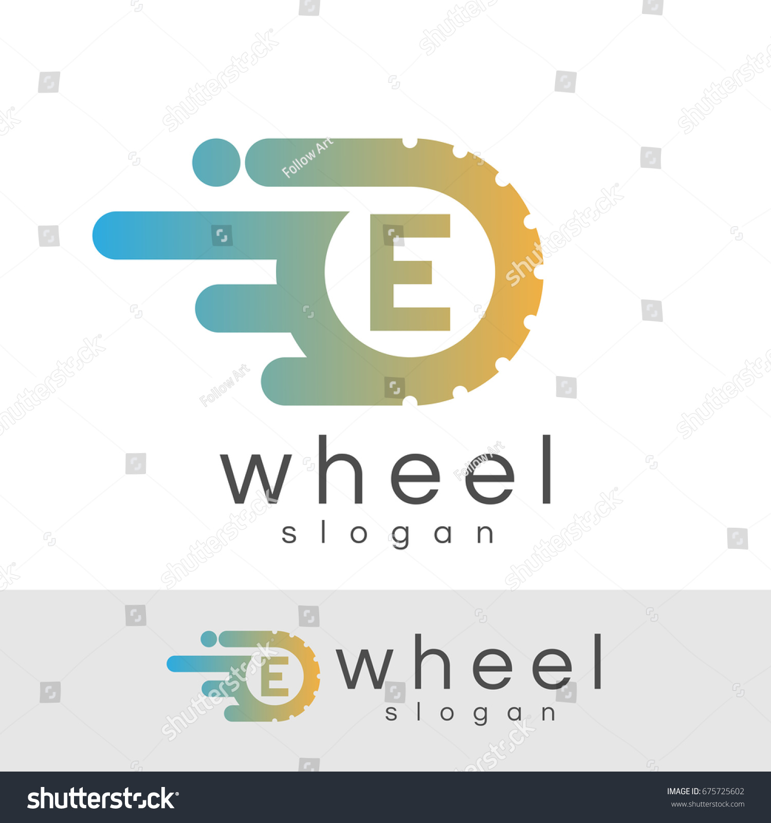 Wheel Initial Letter E Logo Design: vector de stock (libre de regalías ...