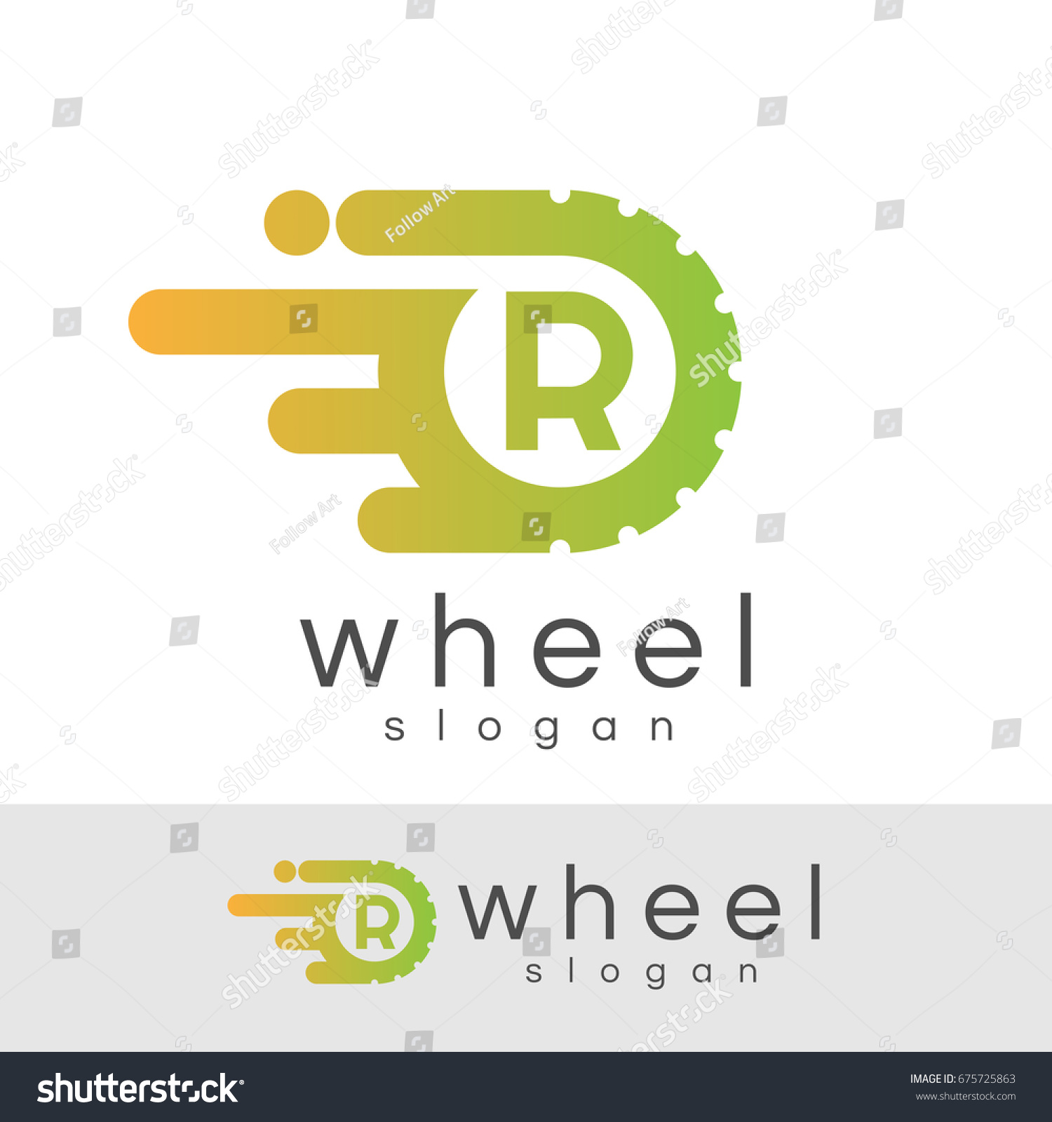 Wheel Initial Letter R Logo Design Stock Vector (Royalty Free) 675725863