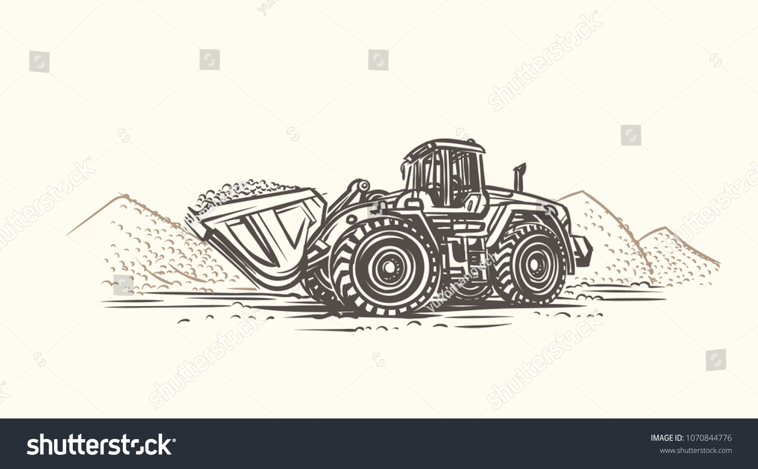 Wheel Loader Hand Drawn Sketch Vector: เวกเตอร์สต็อก (ปลอดค่าลิขสิทธิ์ ...