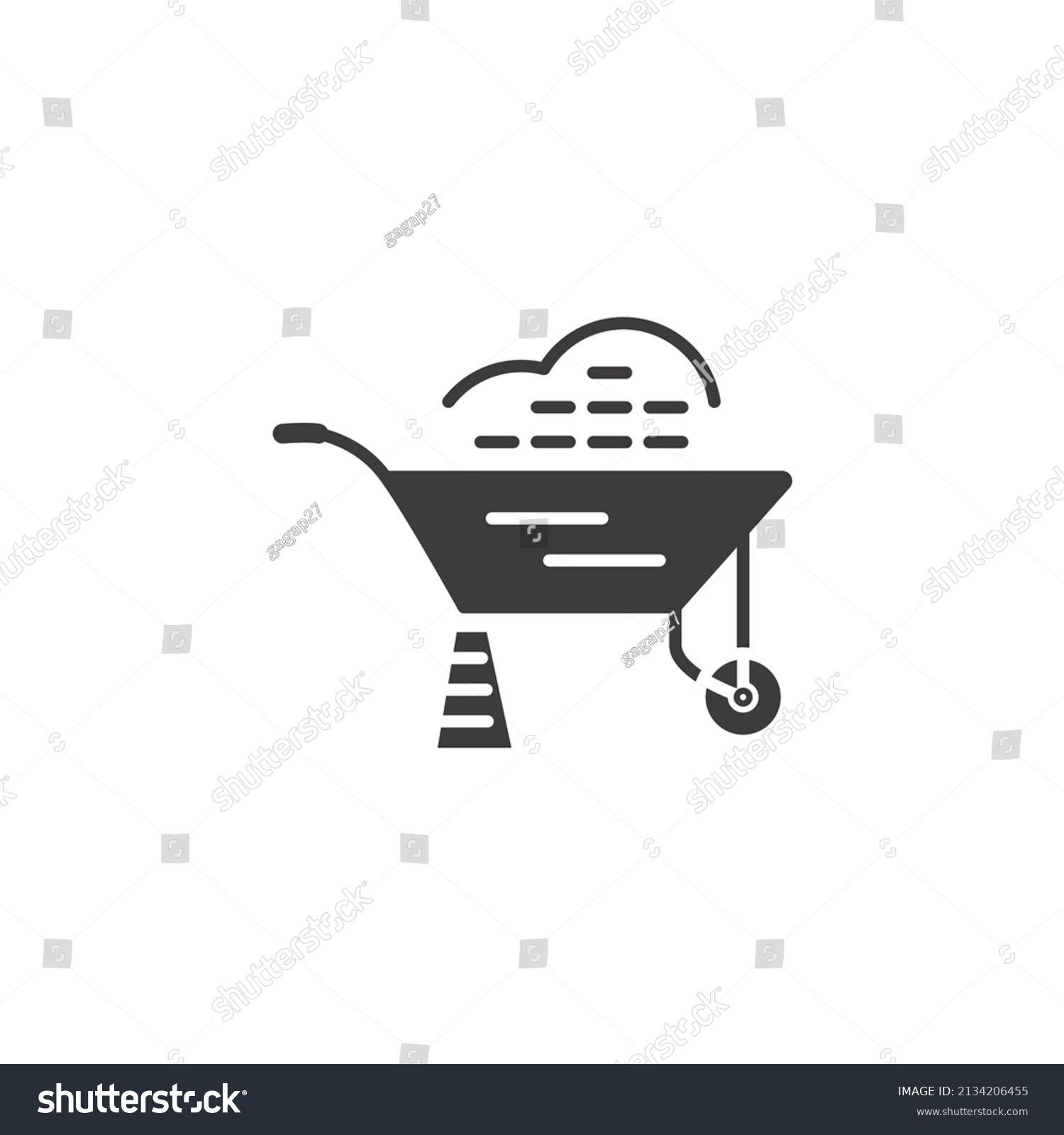 Wheelbarrow Icons Symbol Vector Elements Infographic Stock Vector ...