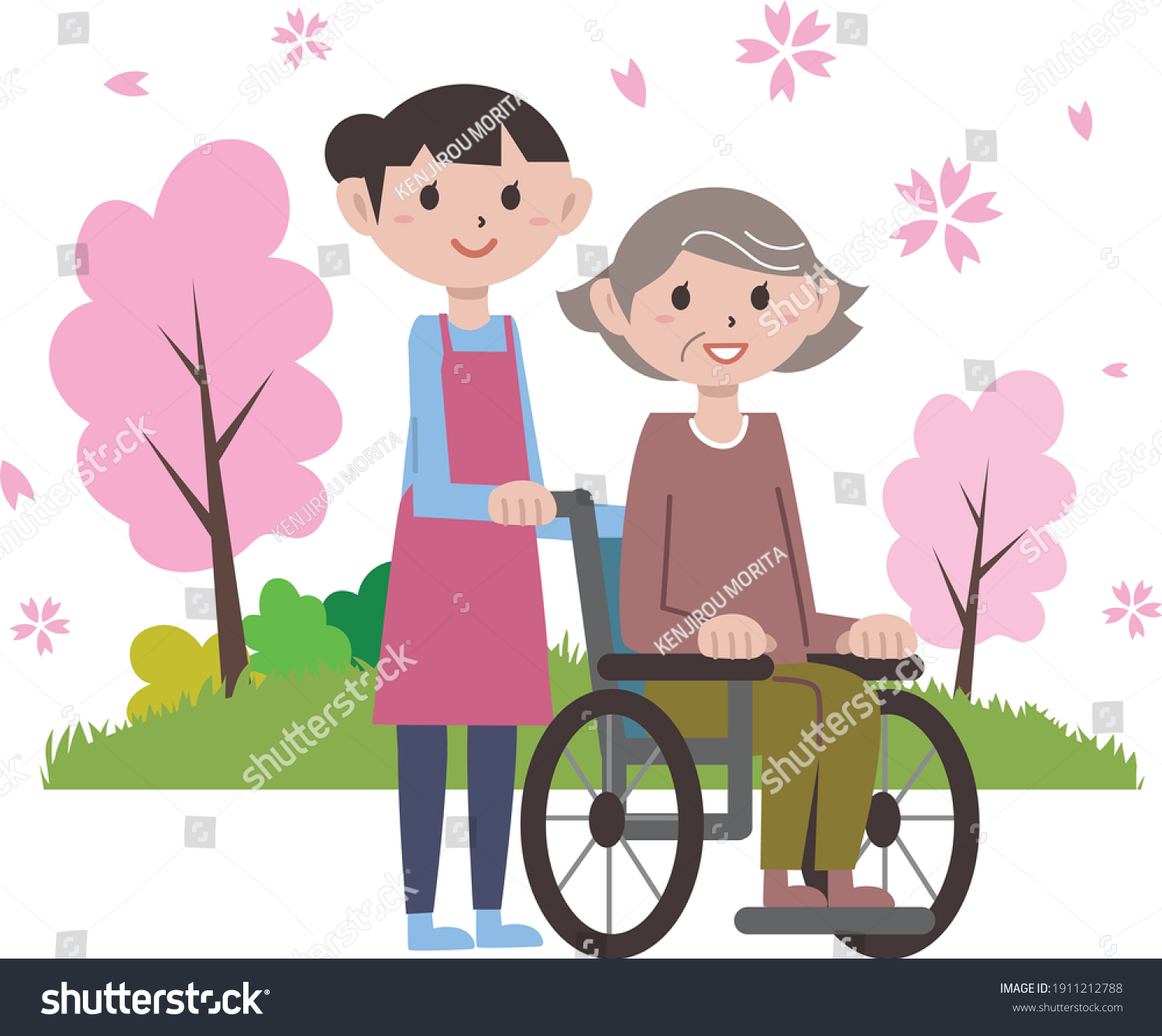Wheelchair Longterm Care Elderly Helper Illustration Stock Vector ... Wheelchair Longterm Care Elderly Helper Illustration Stock Vector ...