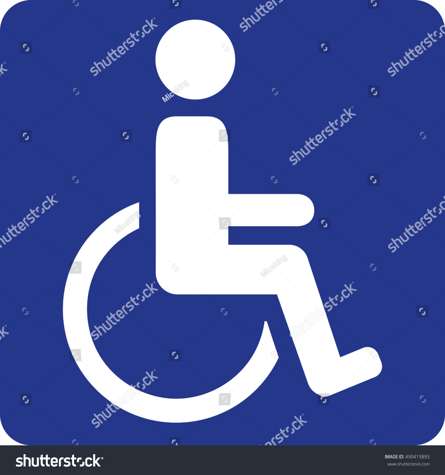 Wheelchair Pictogram Button Stock Vector (Royalty Free) 490415893