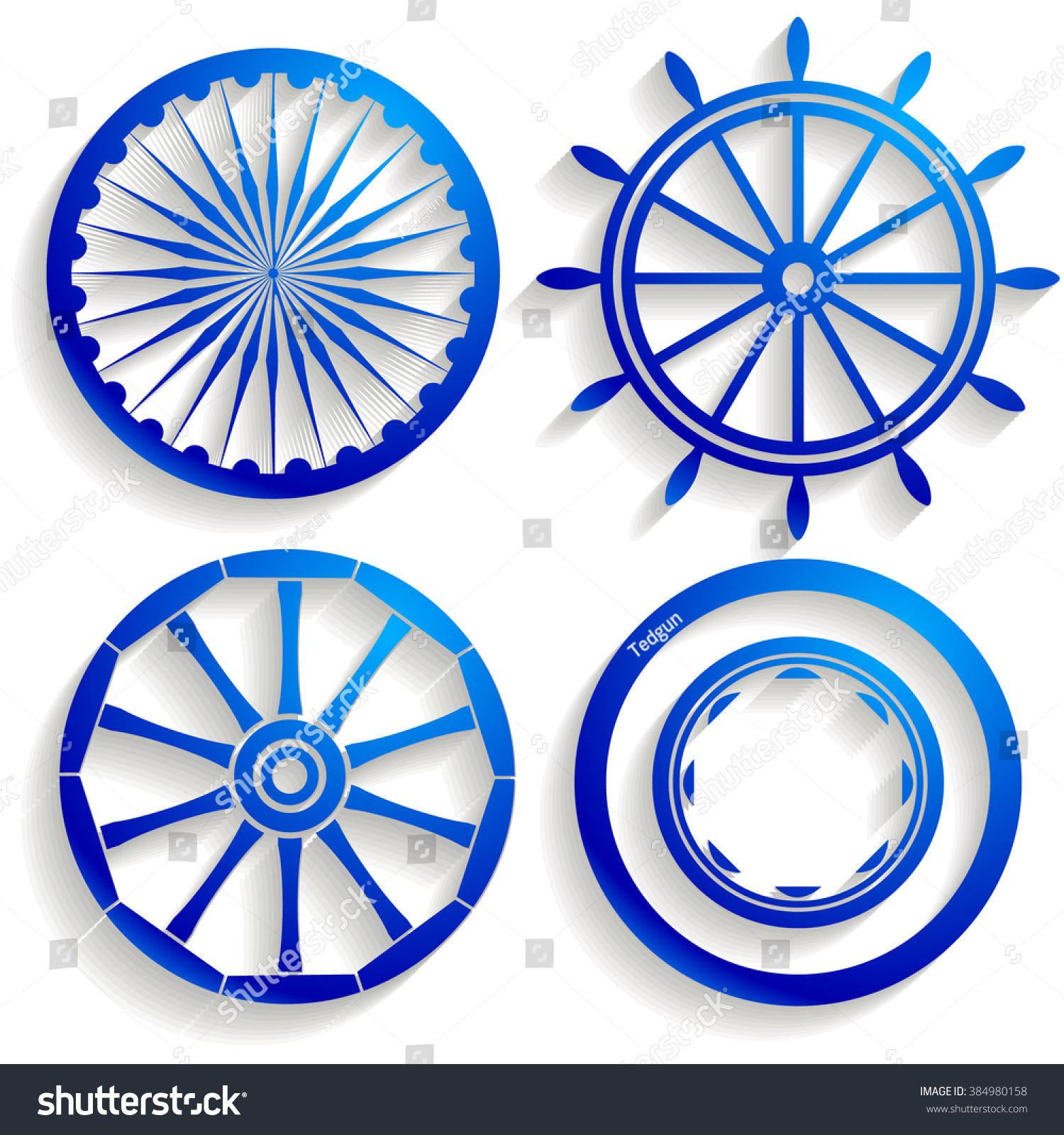Wheels Symbols Stock Vector (Royalty Free) 384980158