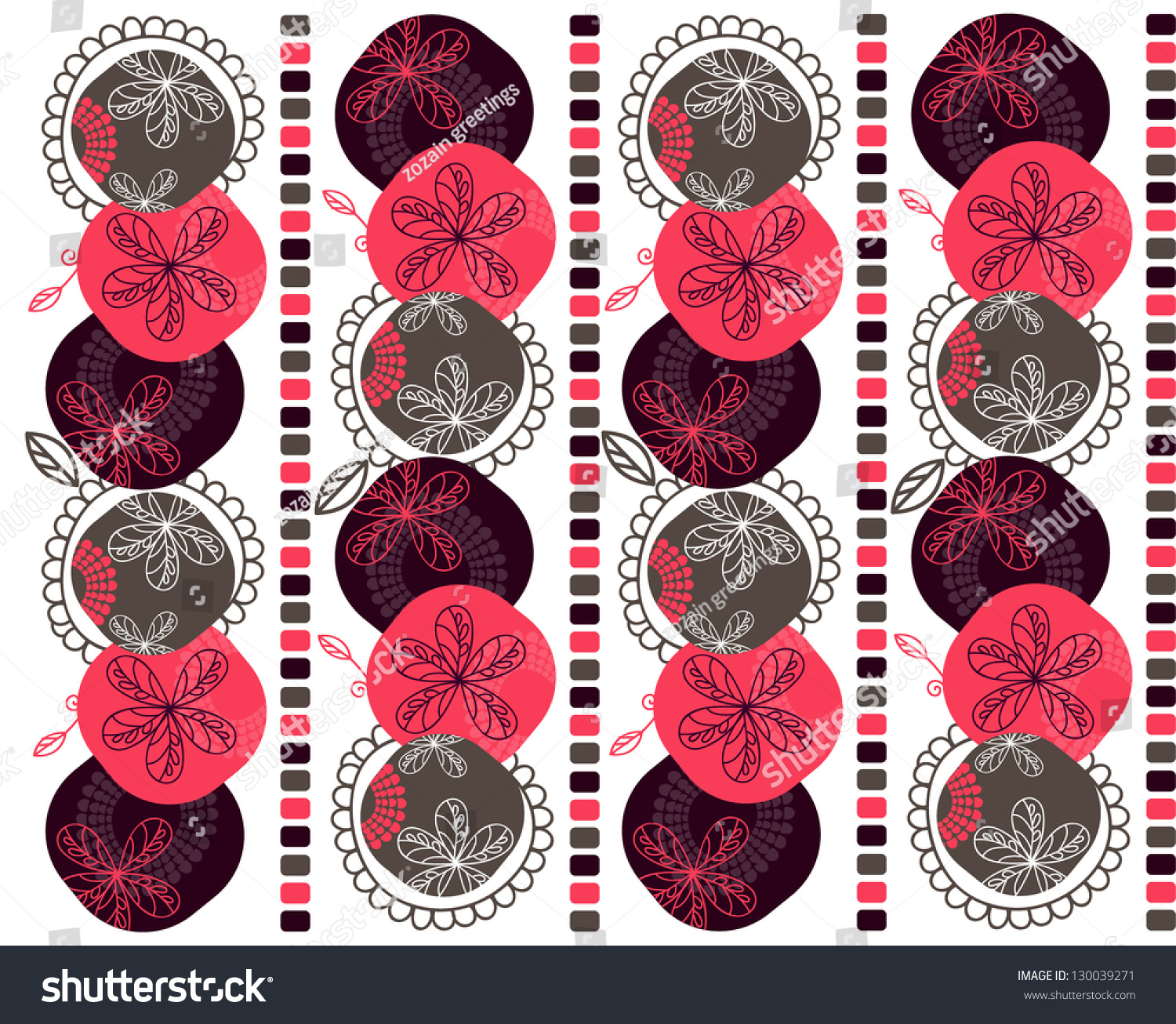 Whimsical Floral Pattern Stock Vector (Royalty Free) 130039271