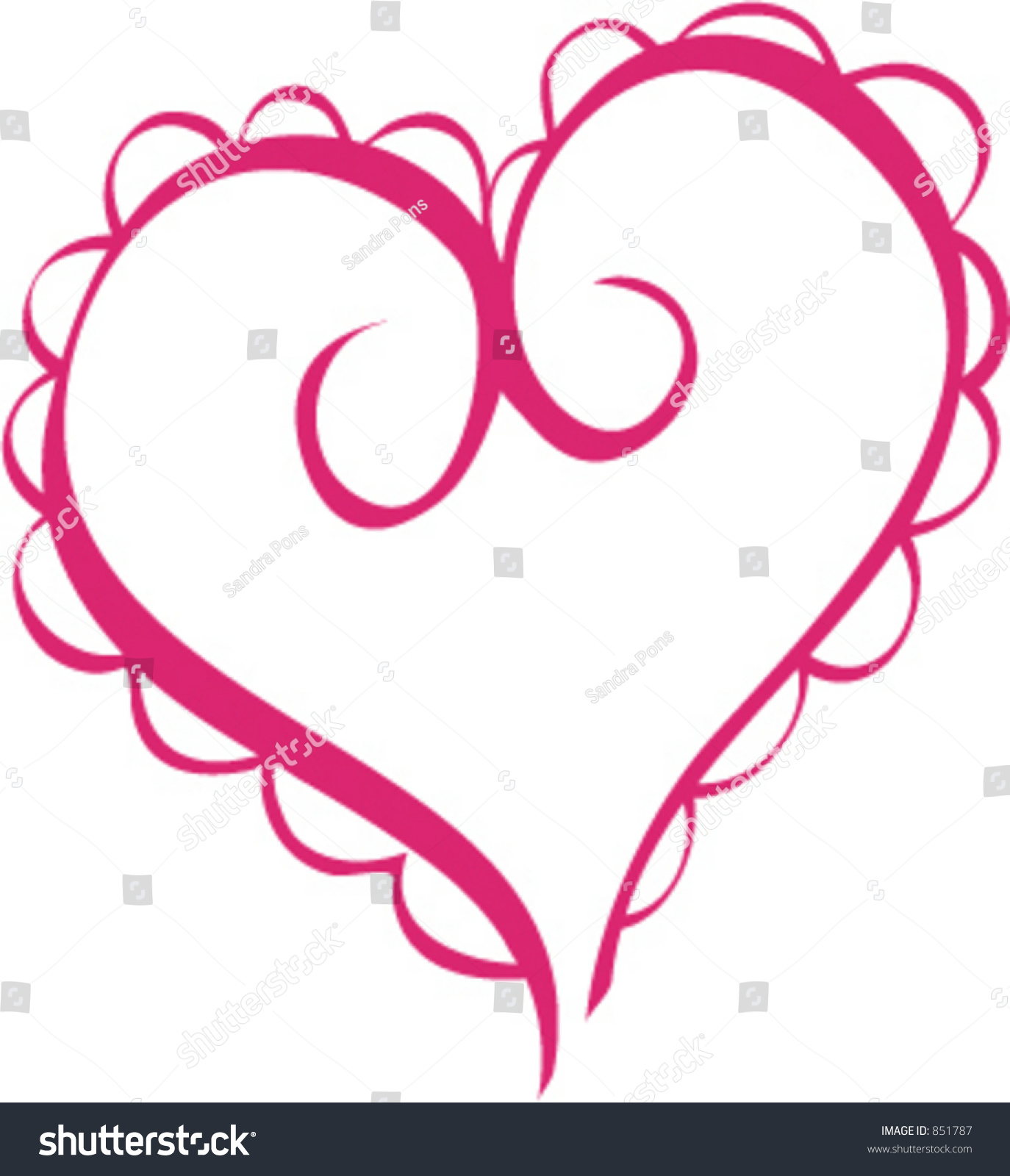 Whimsical Heart Stock Vector Illustration 851787 : Shutterstock