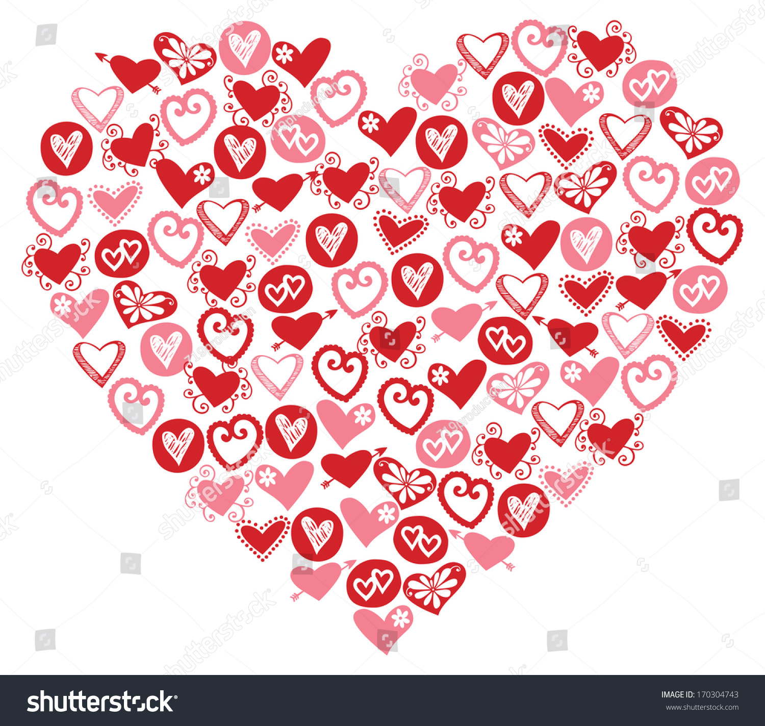 Whimsical Heart Illustration Stock Vector 170304743 - Shutterstock