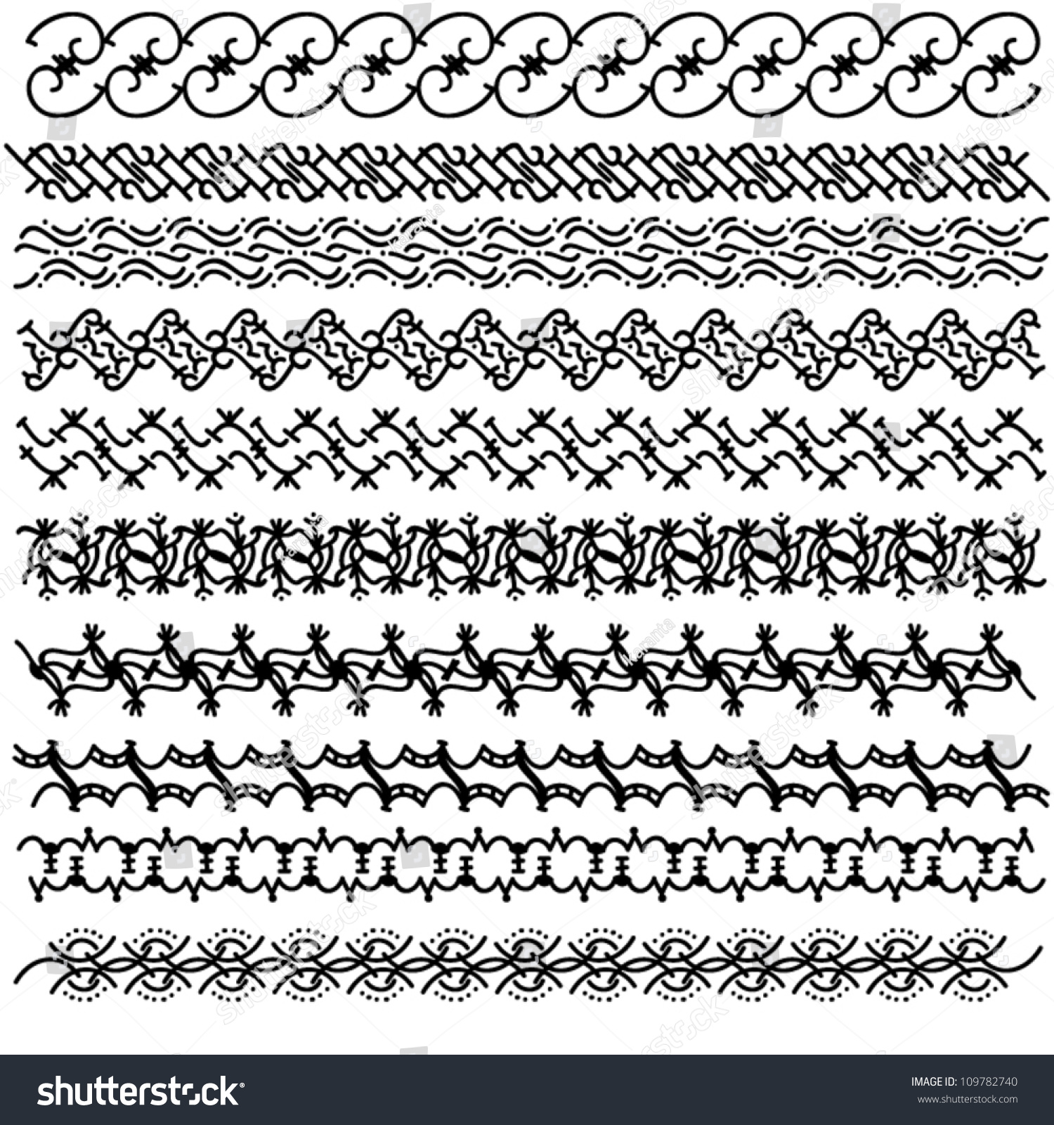 Whimsical Vector Trim Oder Border Collection : image vectorielle de ...