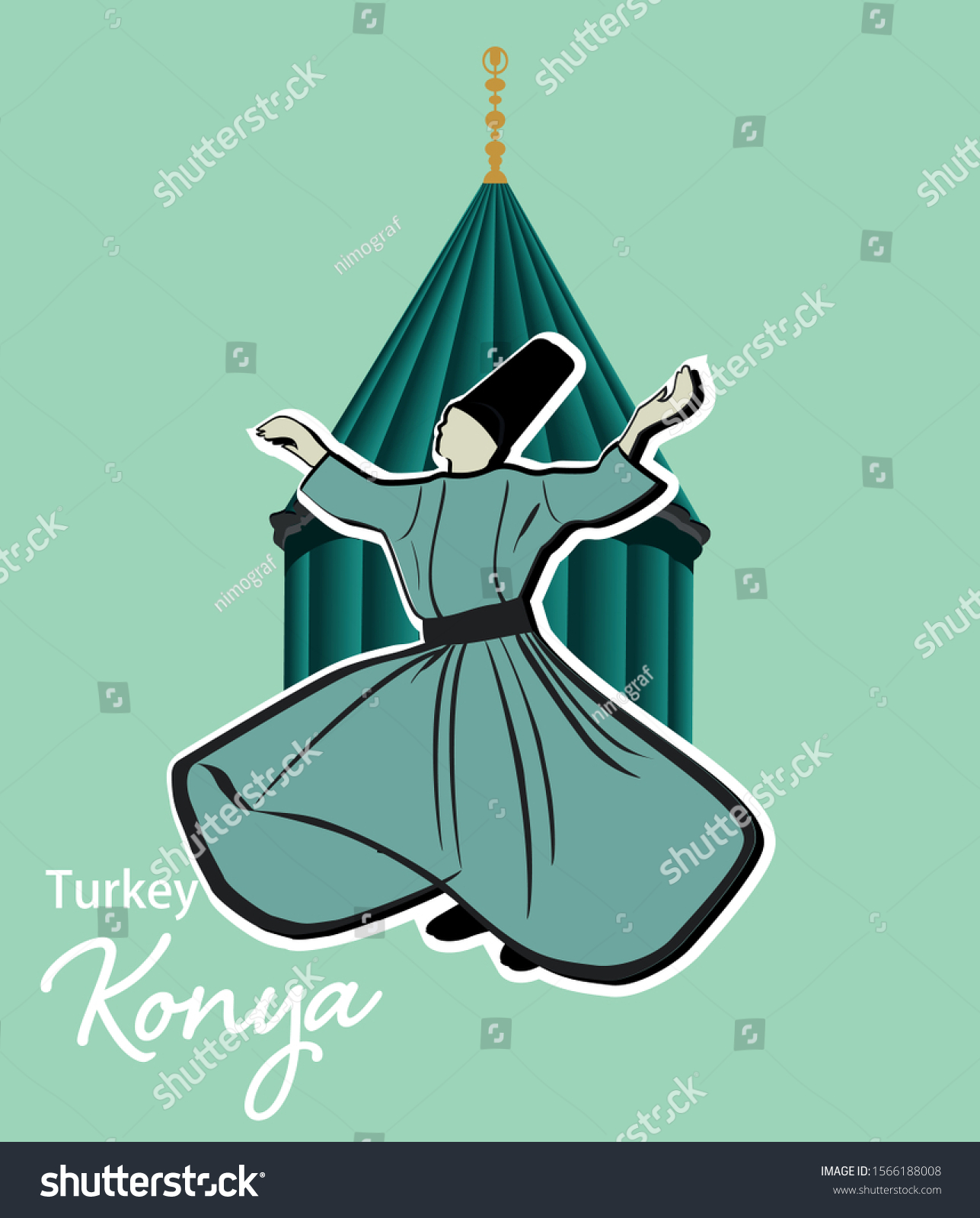 Whirling Dervish Sufi Religious Dance Isolated Stock Vector (Royalty ... Whirling Dervish Sufi Religious Dance Isolated Stock Vector (Royalty ...