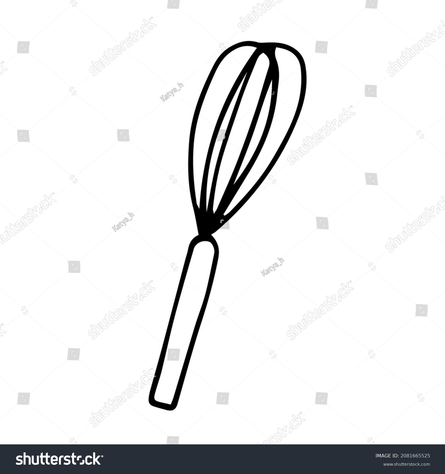 Whisk Vector Illustration Hand Drawing Doodle Stock Vector (Royalty ...