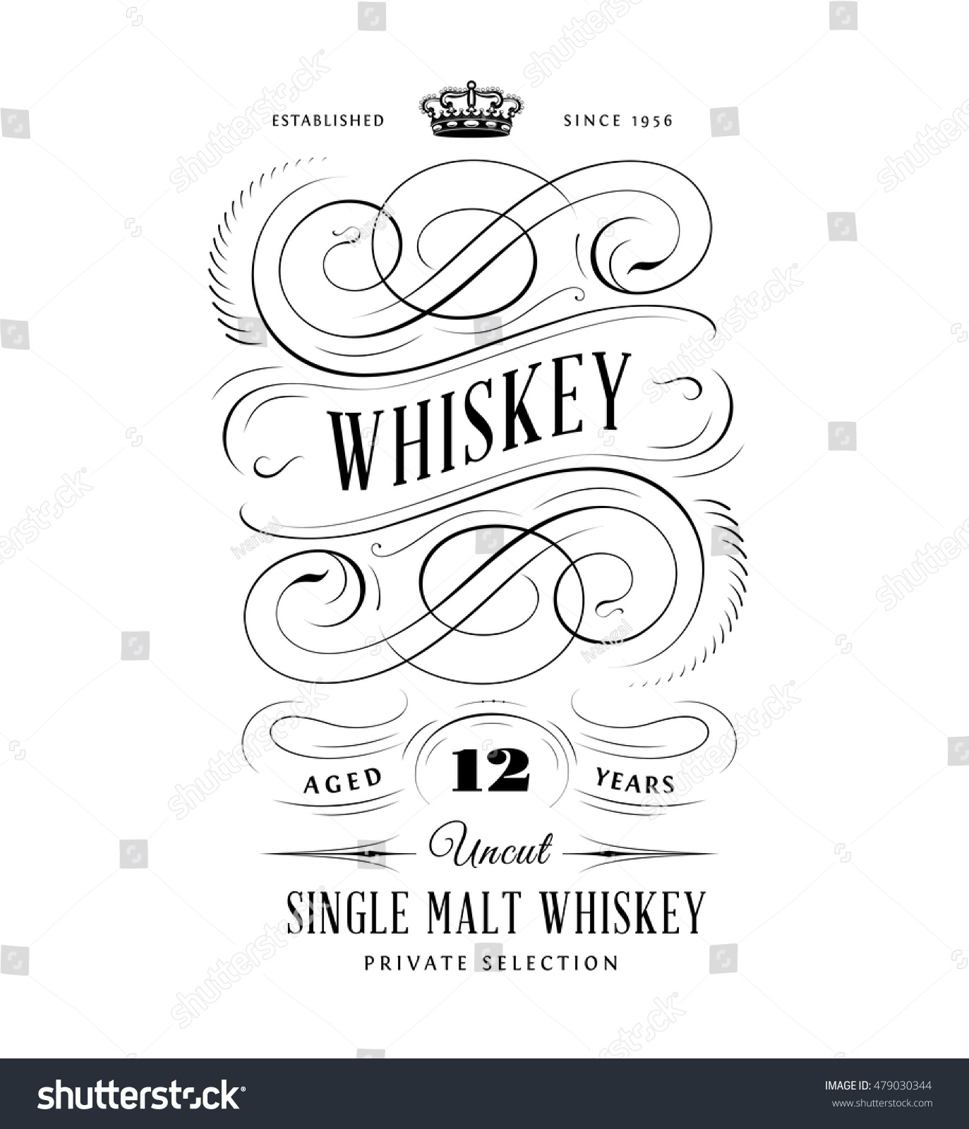 Whiskey Label Logo Stock Vector (Royalty Free) 479030344