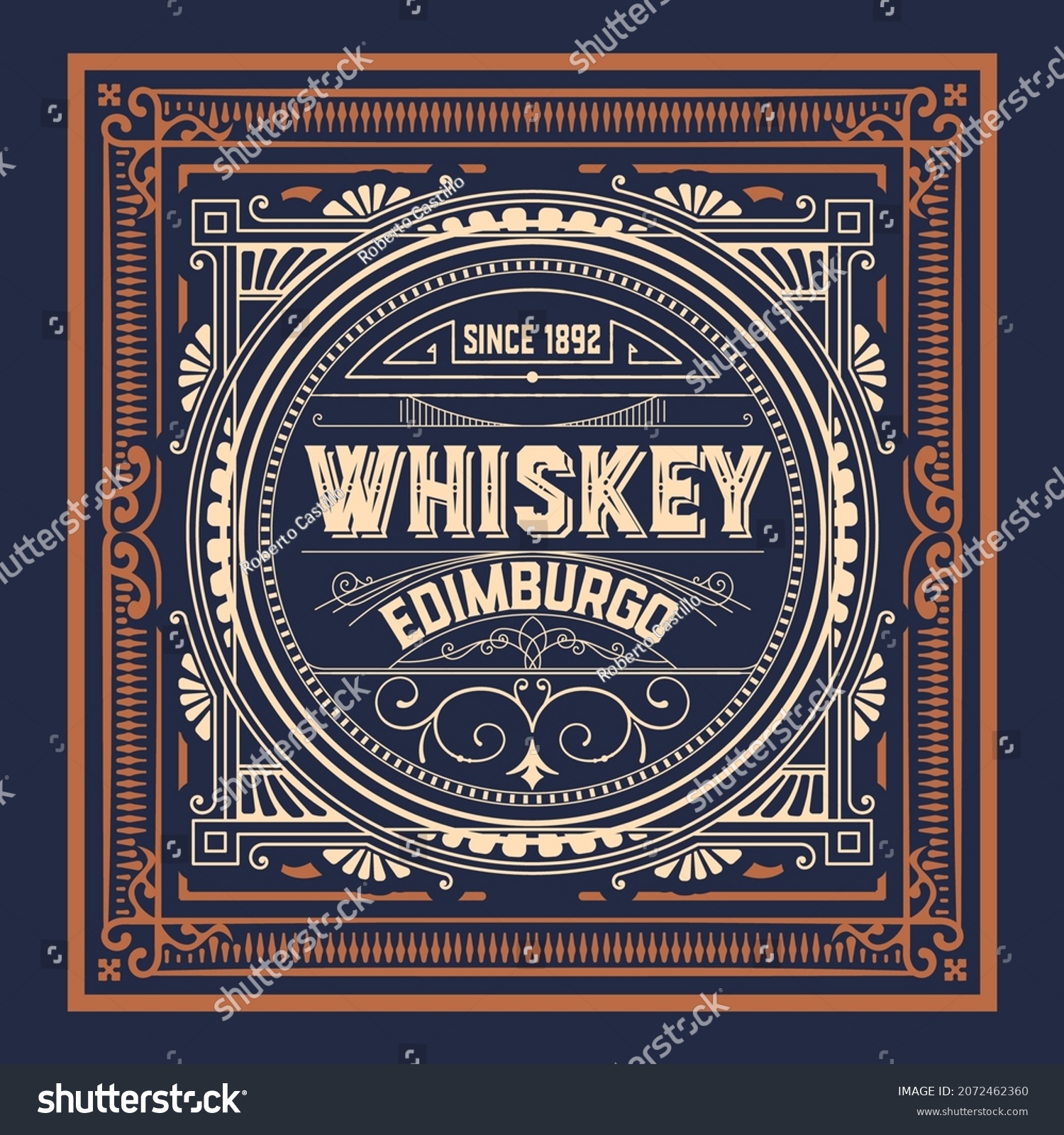 Whiskey Label Old Frames Stock Vector (Royalty Free) 2072462360 ...