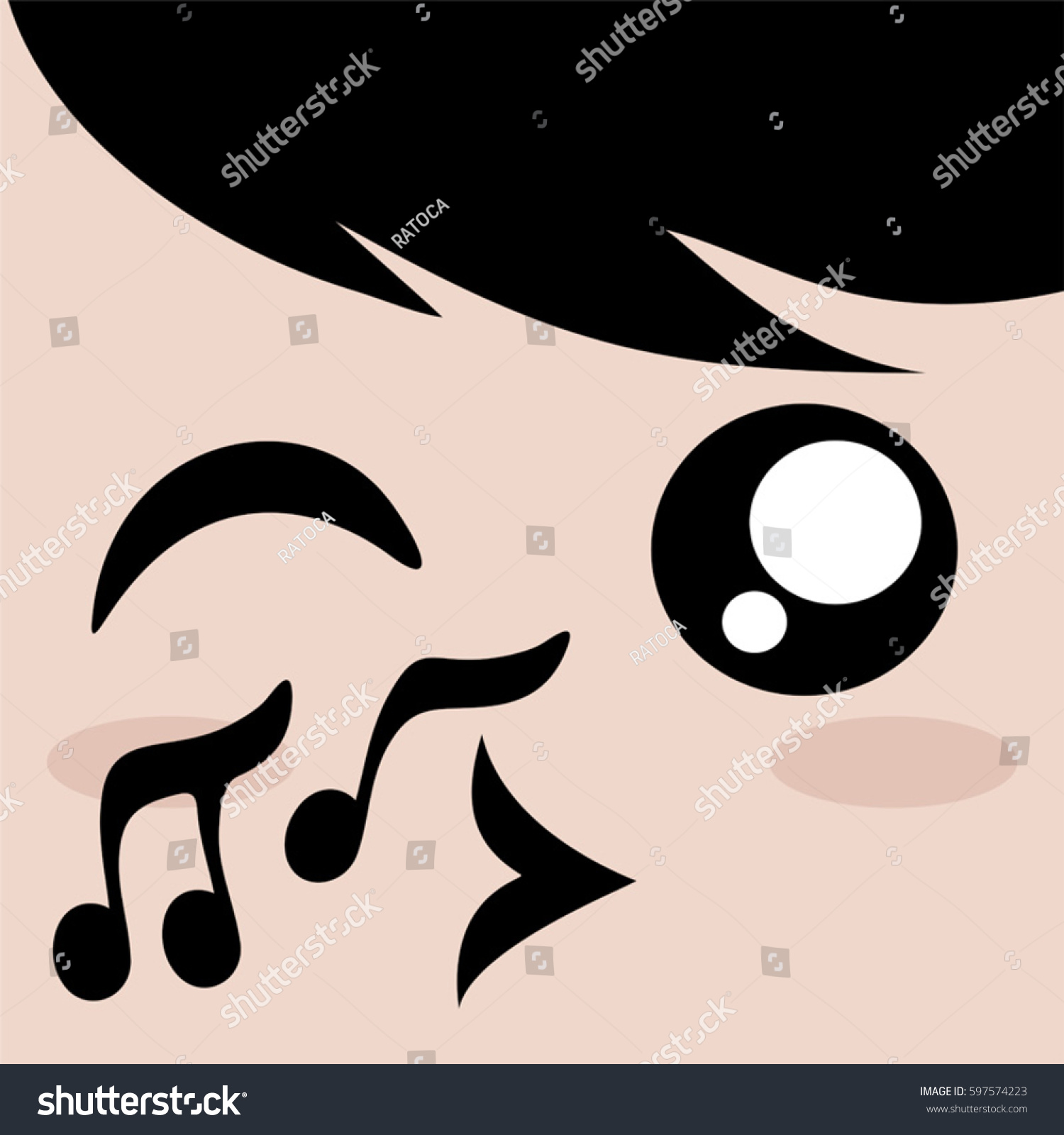 Whistling Face Design Stock Vector (Royalty Free) 597574223 | Shutterstock