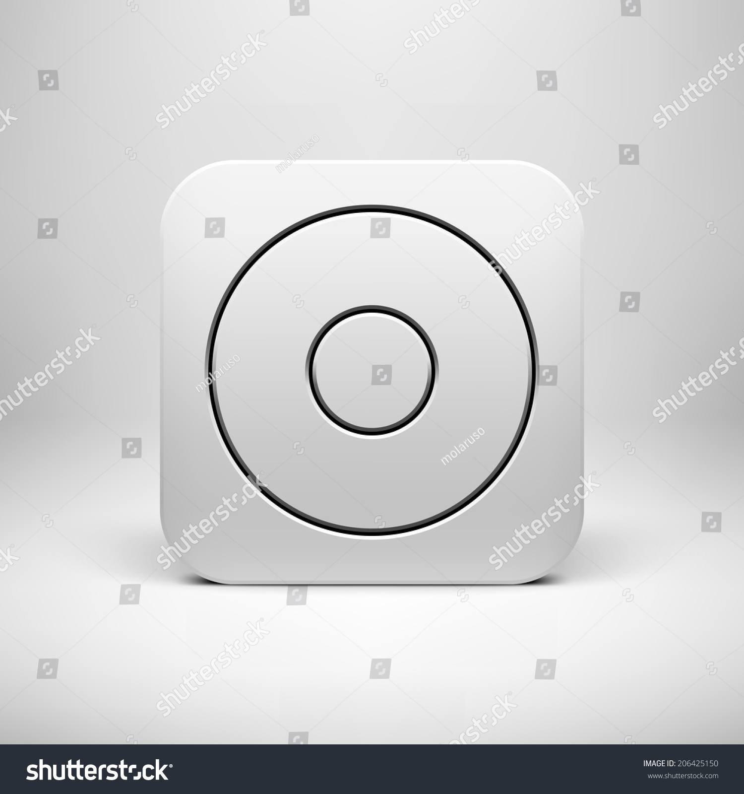 White Abstract Technology App Icon Button Stock Vector (Royalty Free ...