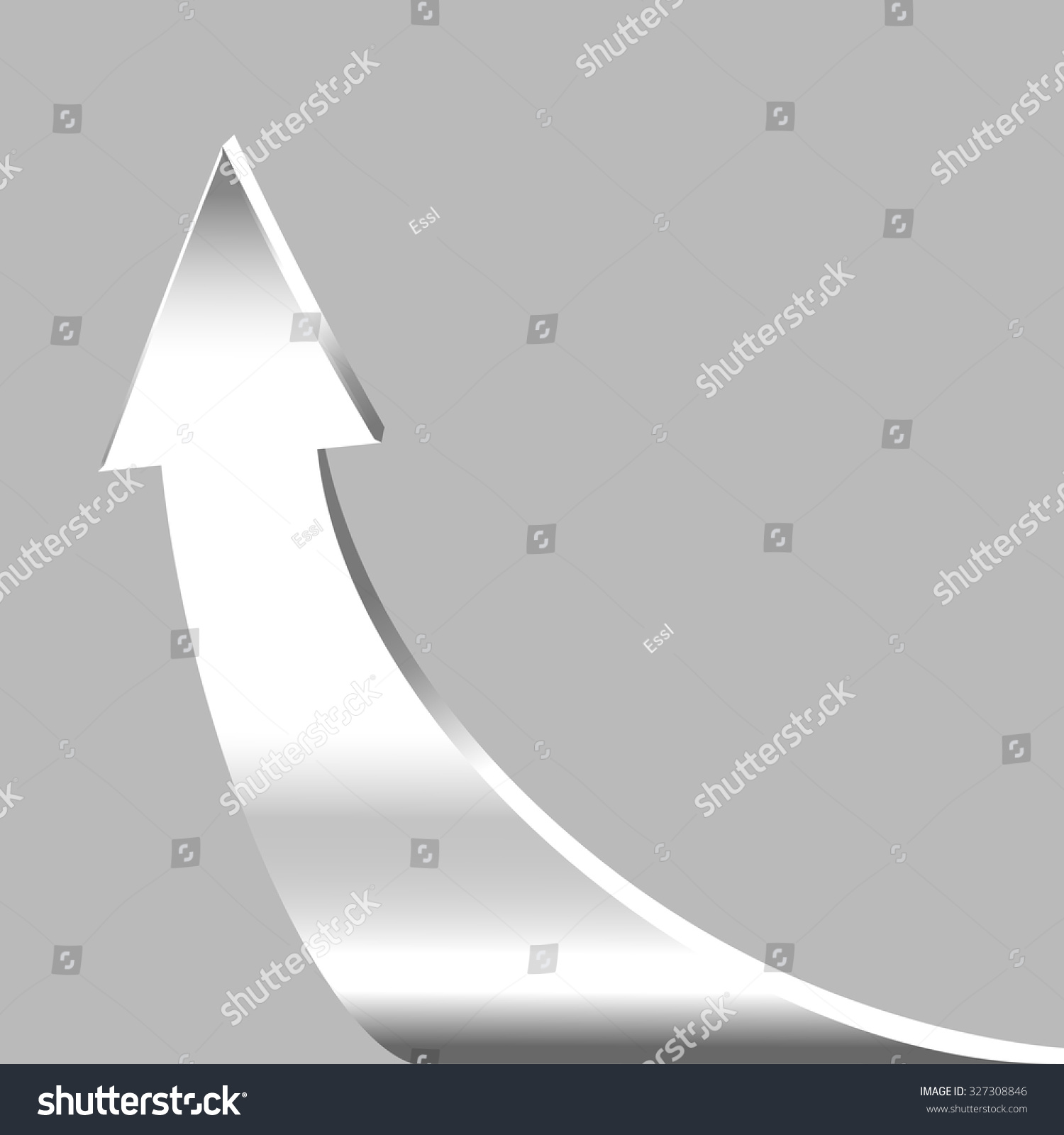 White Arrow Grey Background Stock Vector (Royalty Free) 327308846
