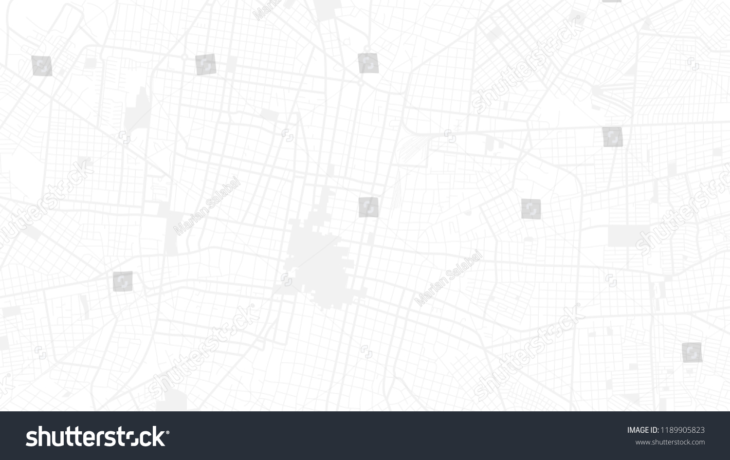 White Art Map City Merida Stock Vector (Royalty Free) 1189905823 ...