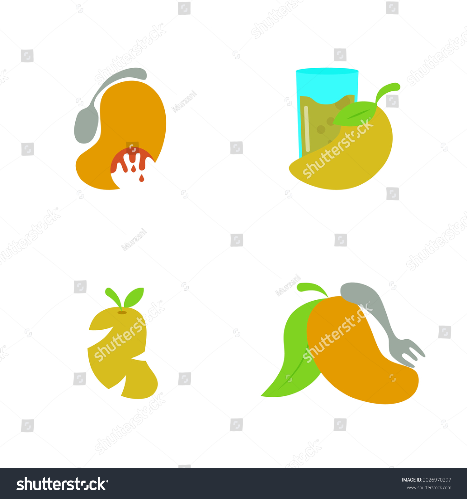 White Background Mango Logo Set Stock Vector (Royalty Free) 2026970297 ...