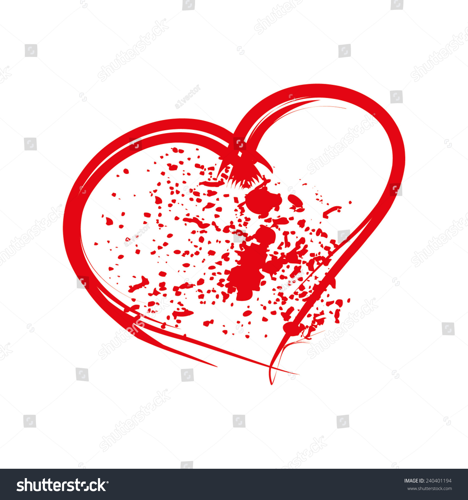 White Background Red Heart Vector Art: vector de stock (libre de ...