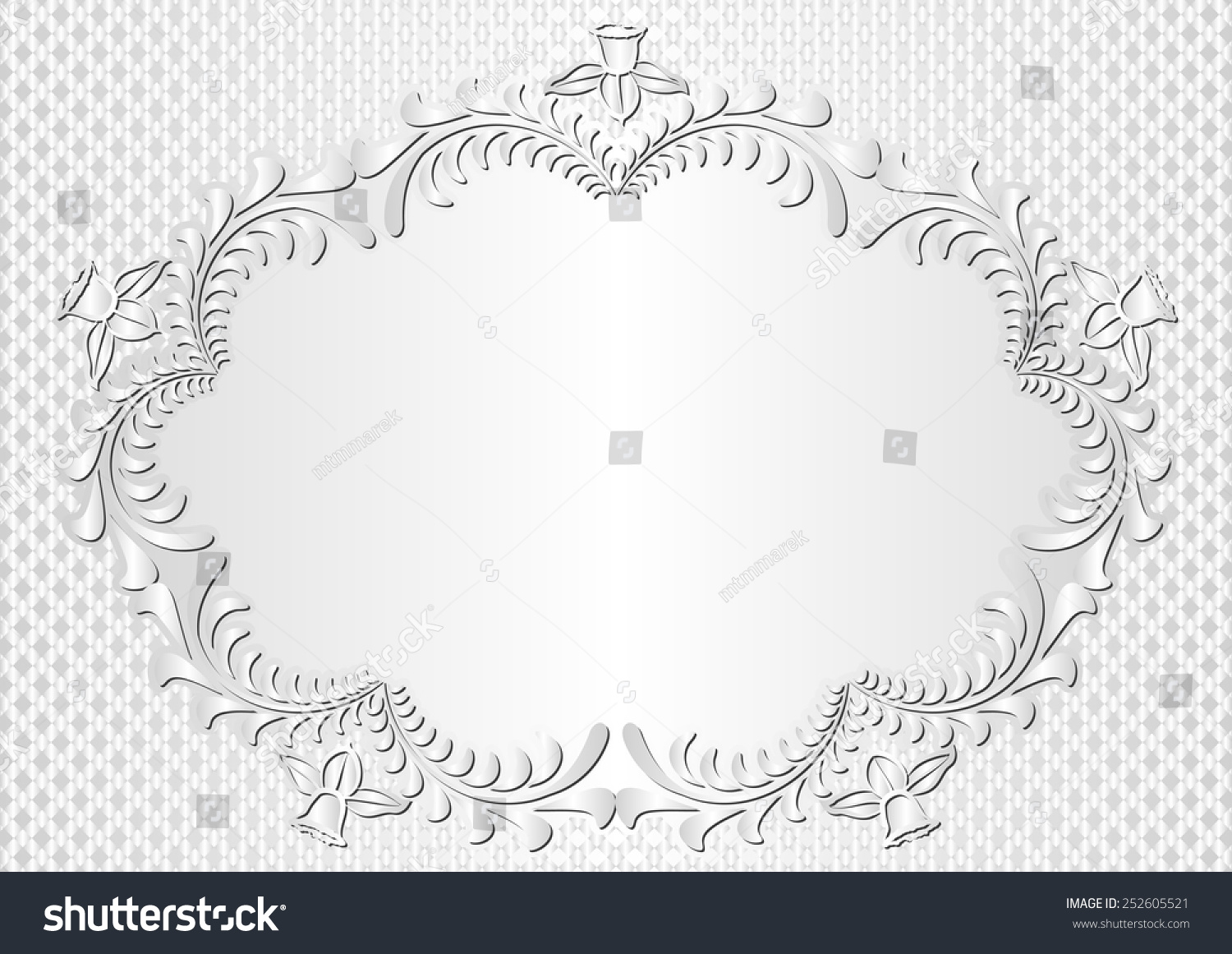 White Background Floral Border Stock Vector (Royalty Free) 252605521 ...