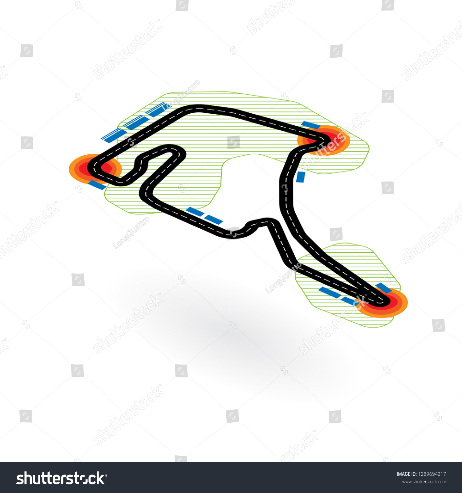 White Background Race Track Circuit Different Stock Vector (Royalty ...