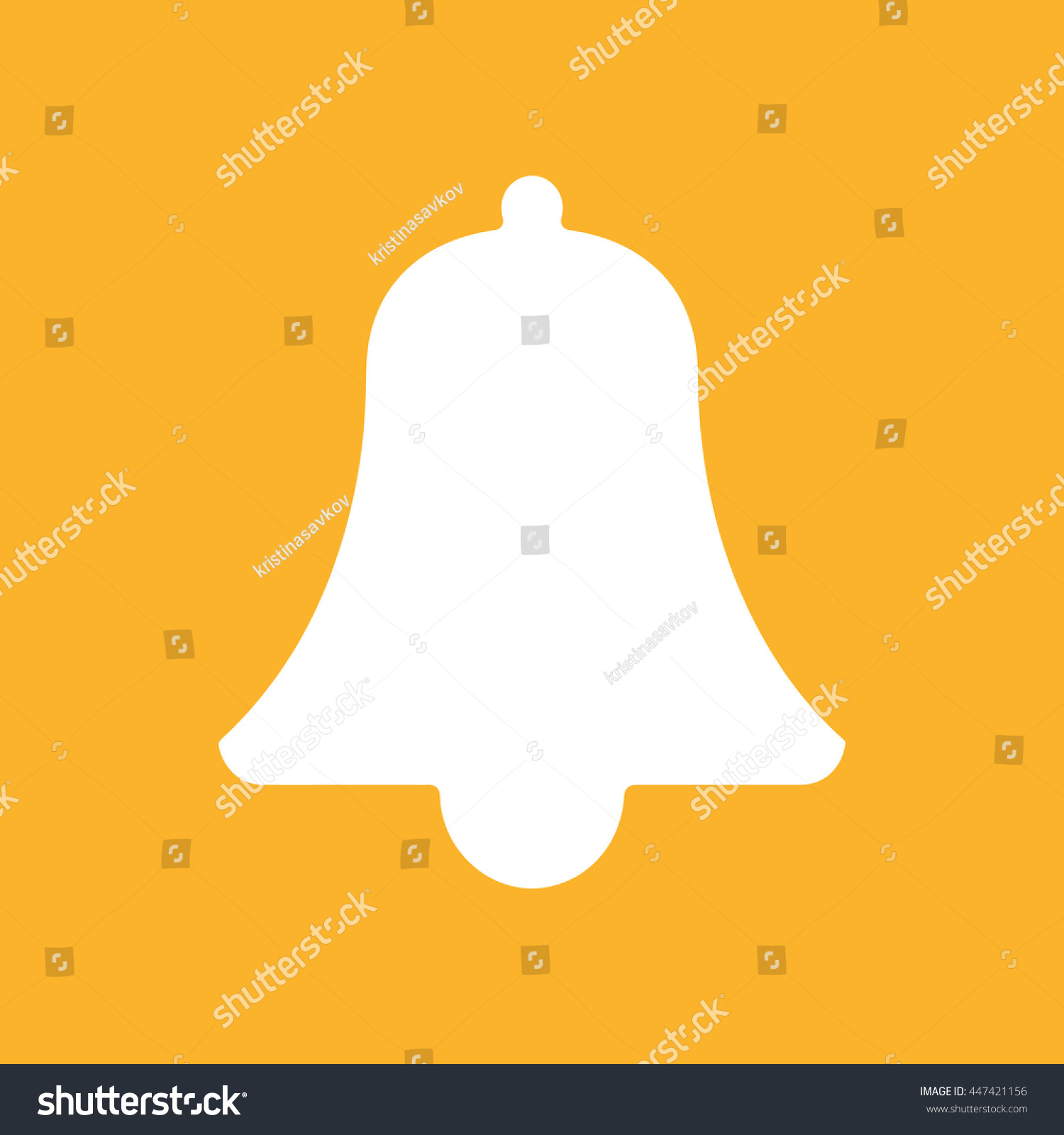 White Bell Icon Vector Yellow Background Stock Vector (Royalty Free ...