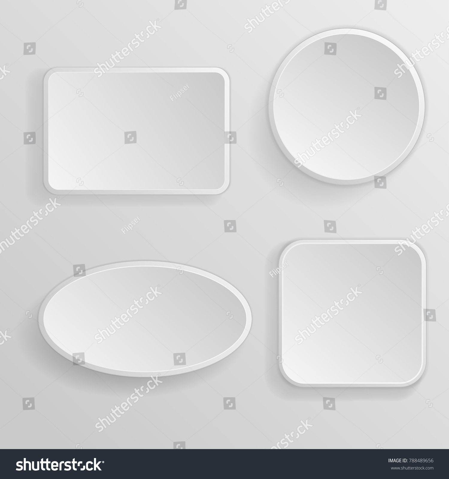 White Blank Buttons 3d Icons Vector Stock Vector (Royalty Free) 788489656