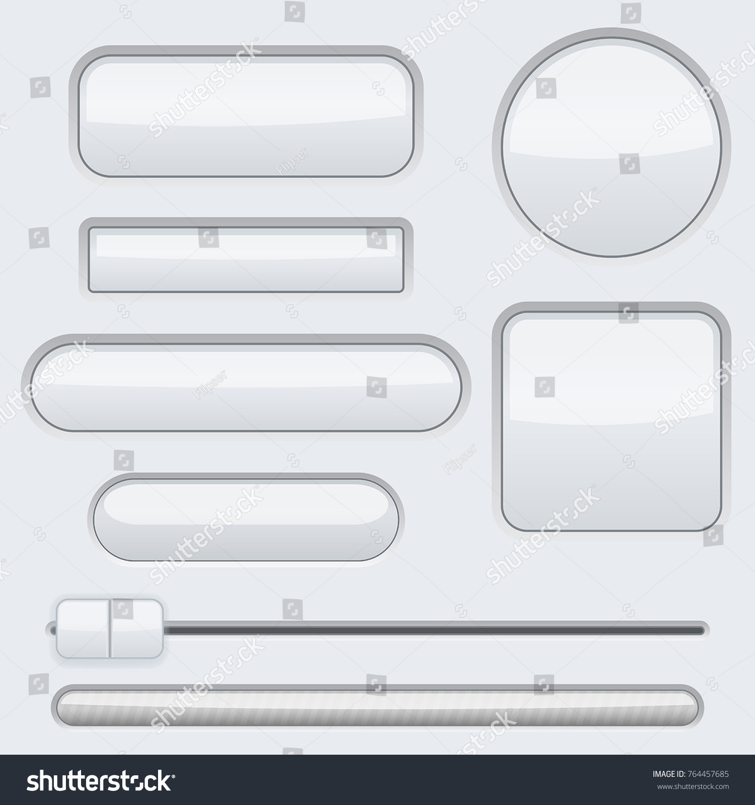 White Blank Buttons Web Interface Icons Stock Vector (Royalty Free ...