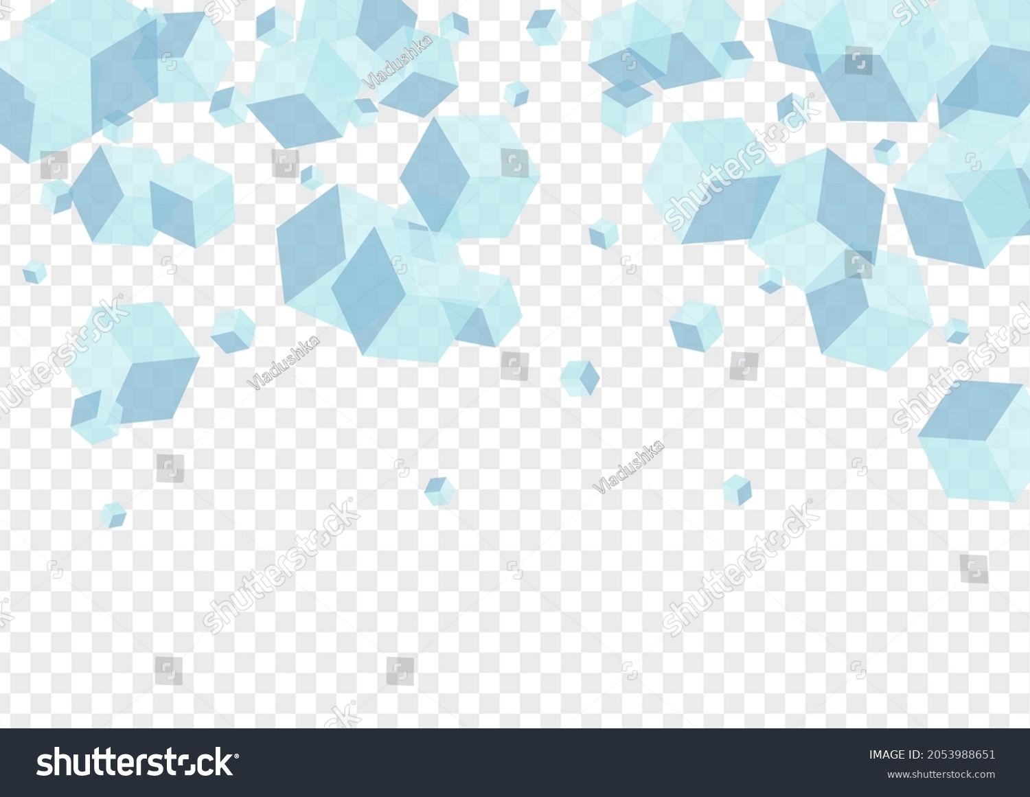 Vektor Stok White Block Background Transparent Vector Cube (Tanpa ...