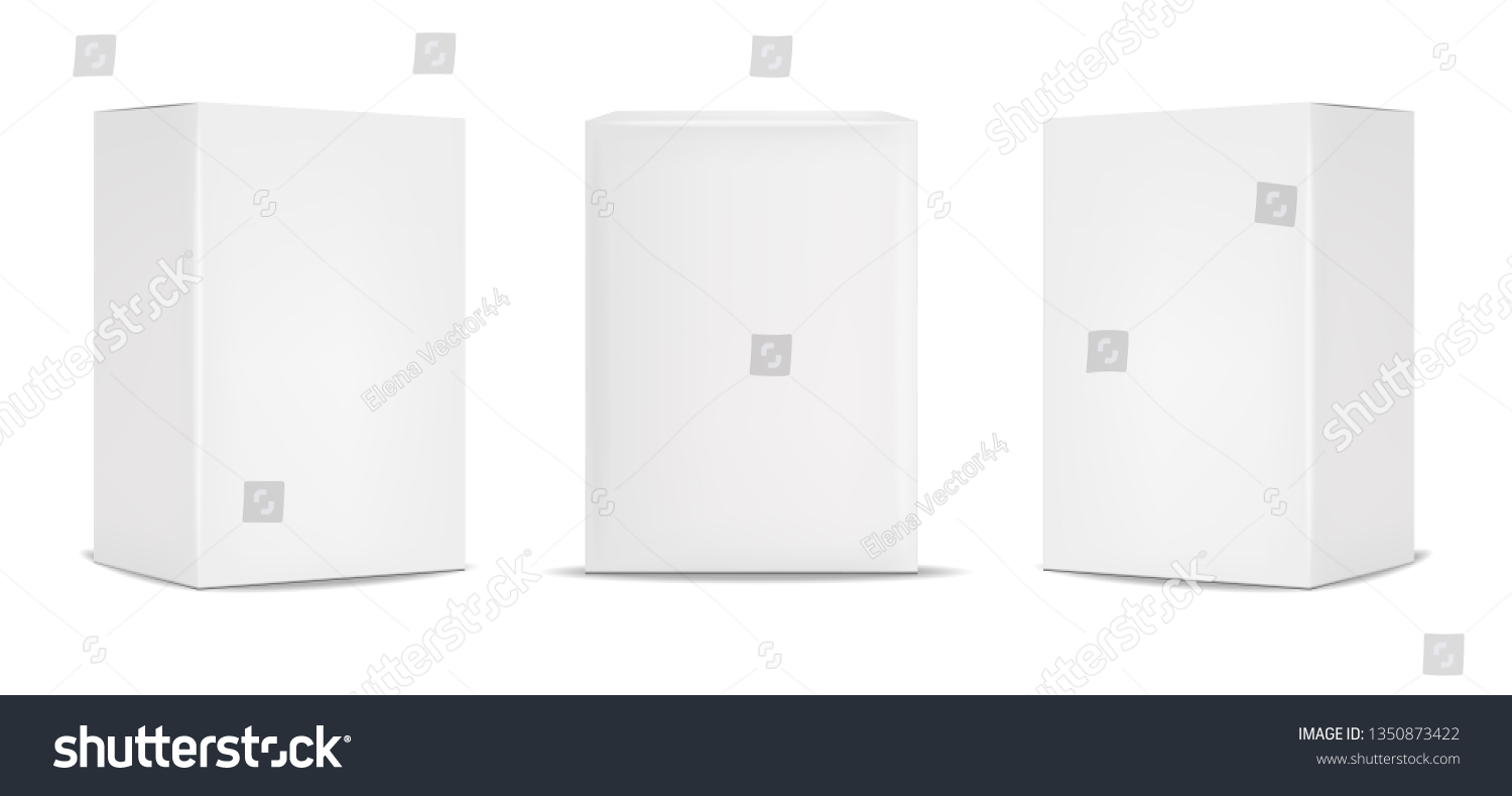 White Box Packaging Realistic Isolated White Stock Vector (Royalty Free ...