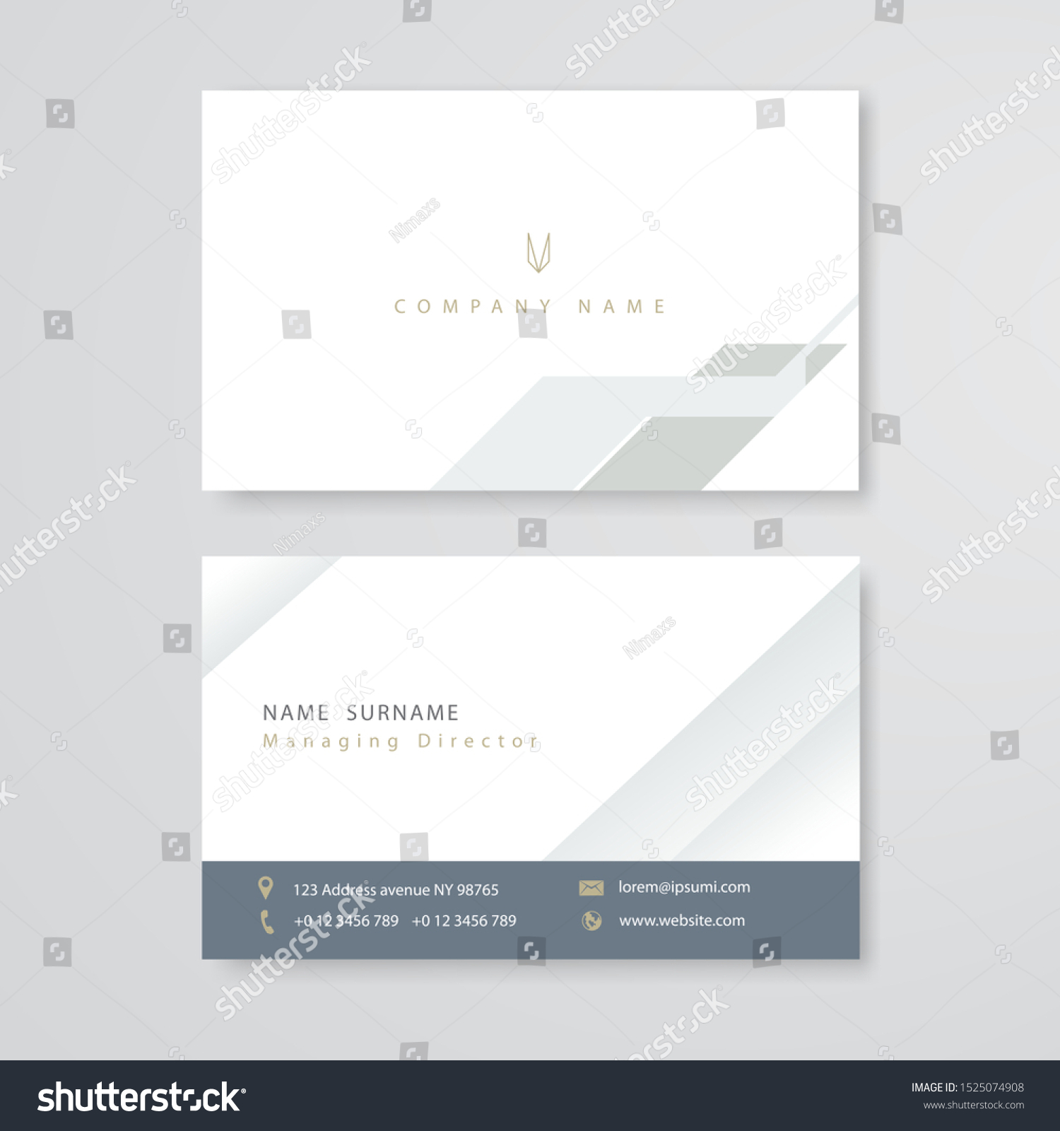 White Business Card Template Flat Design Stock Vector (Royalty Free ...