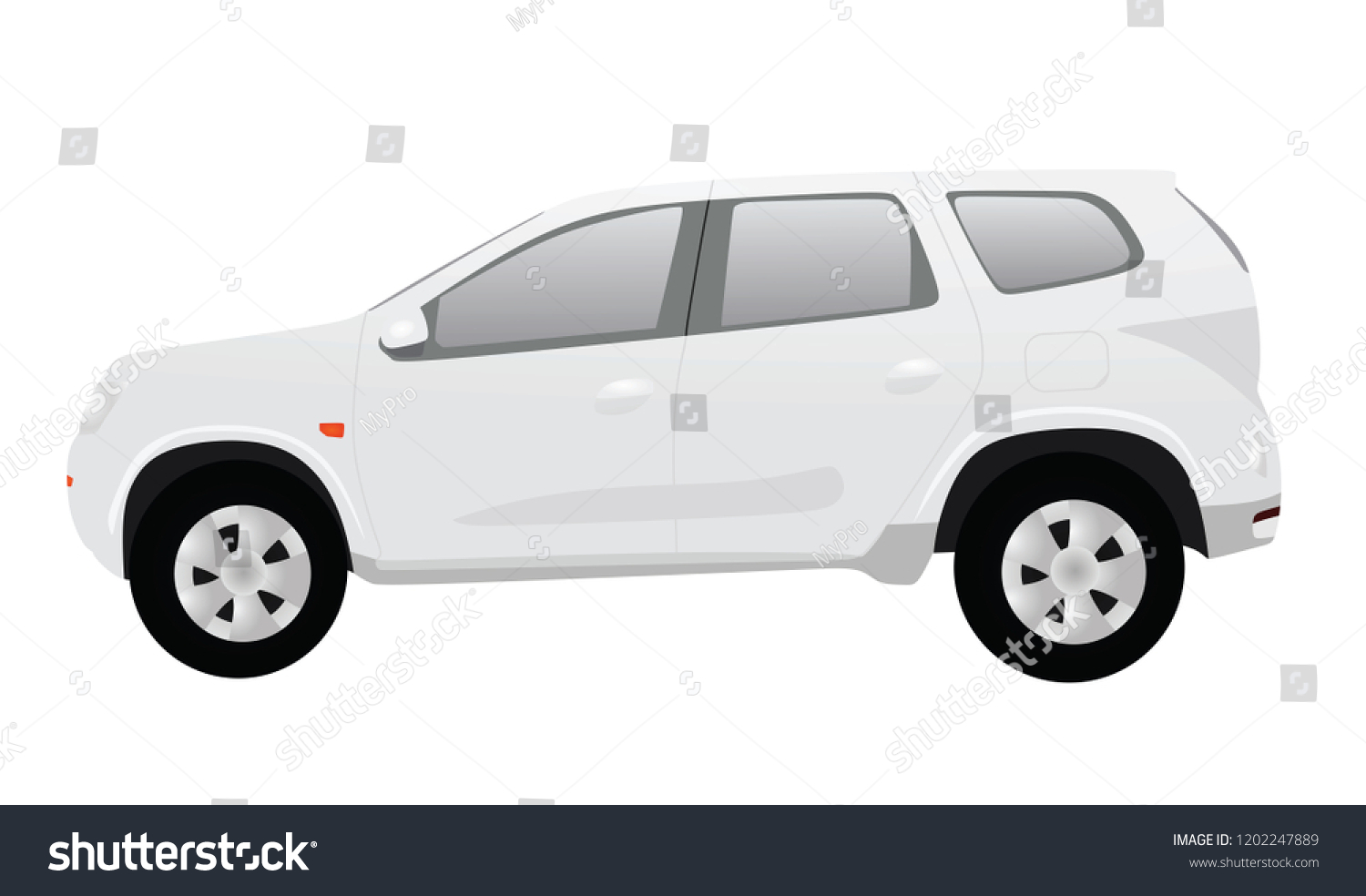 White Car Vector Illustration Stock Vector (Royalty Free) 1202247889