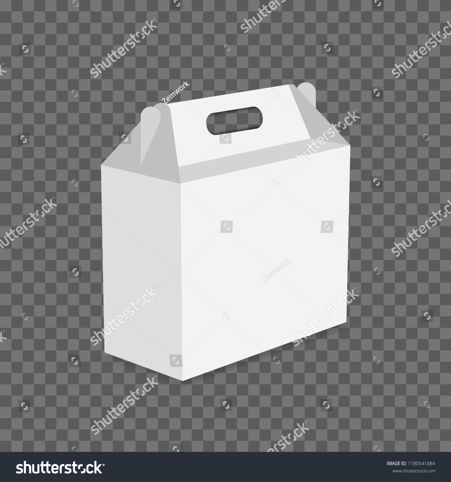 White Cardboard Lunch Box Vector Stock Vector (Royalty Free) 1180541884