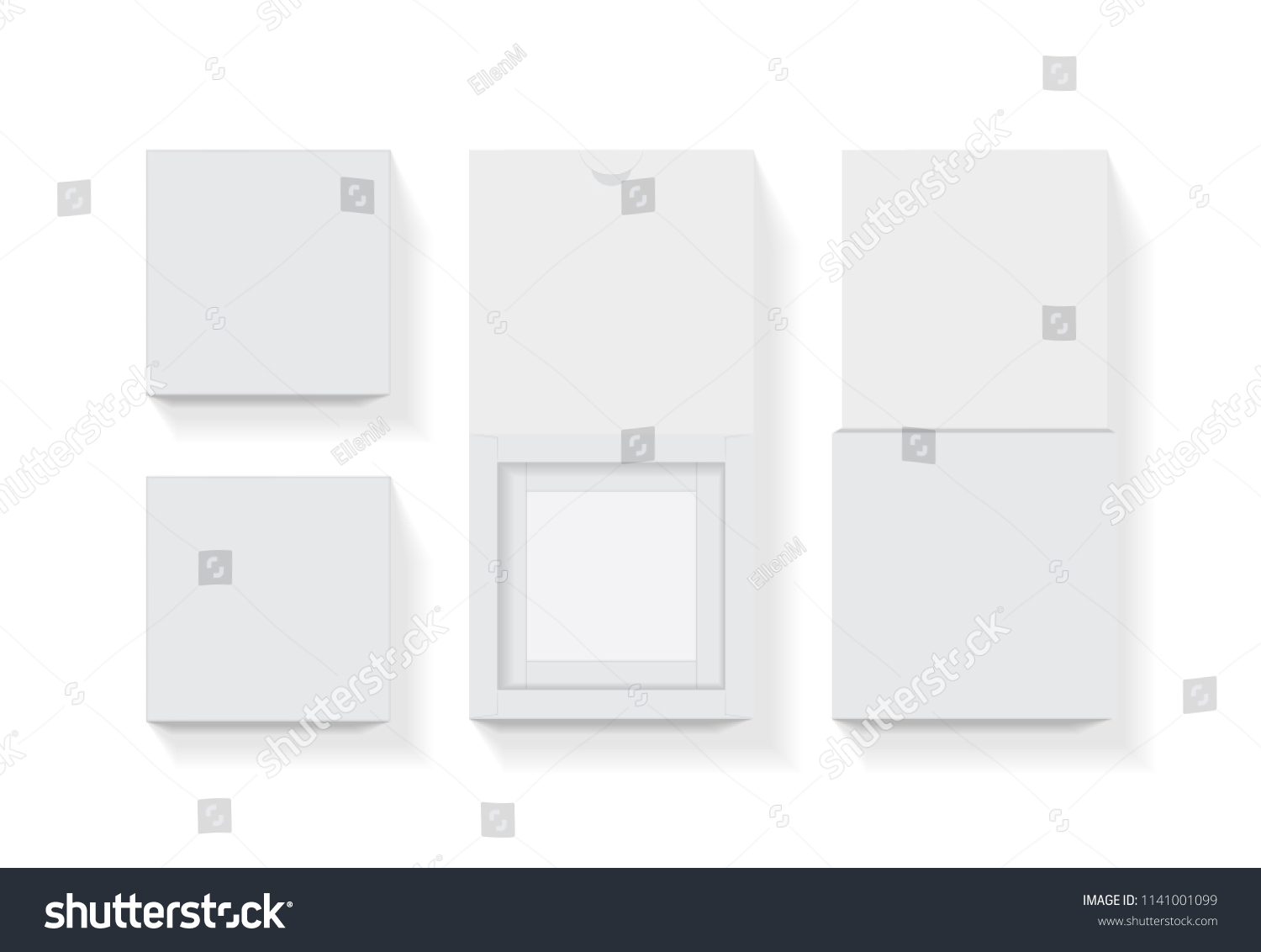 White Cardboard Square Box Top View Stock Vector (Royalty Free ...