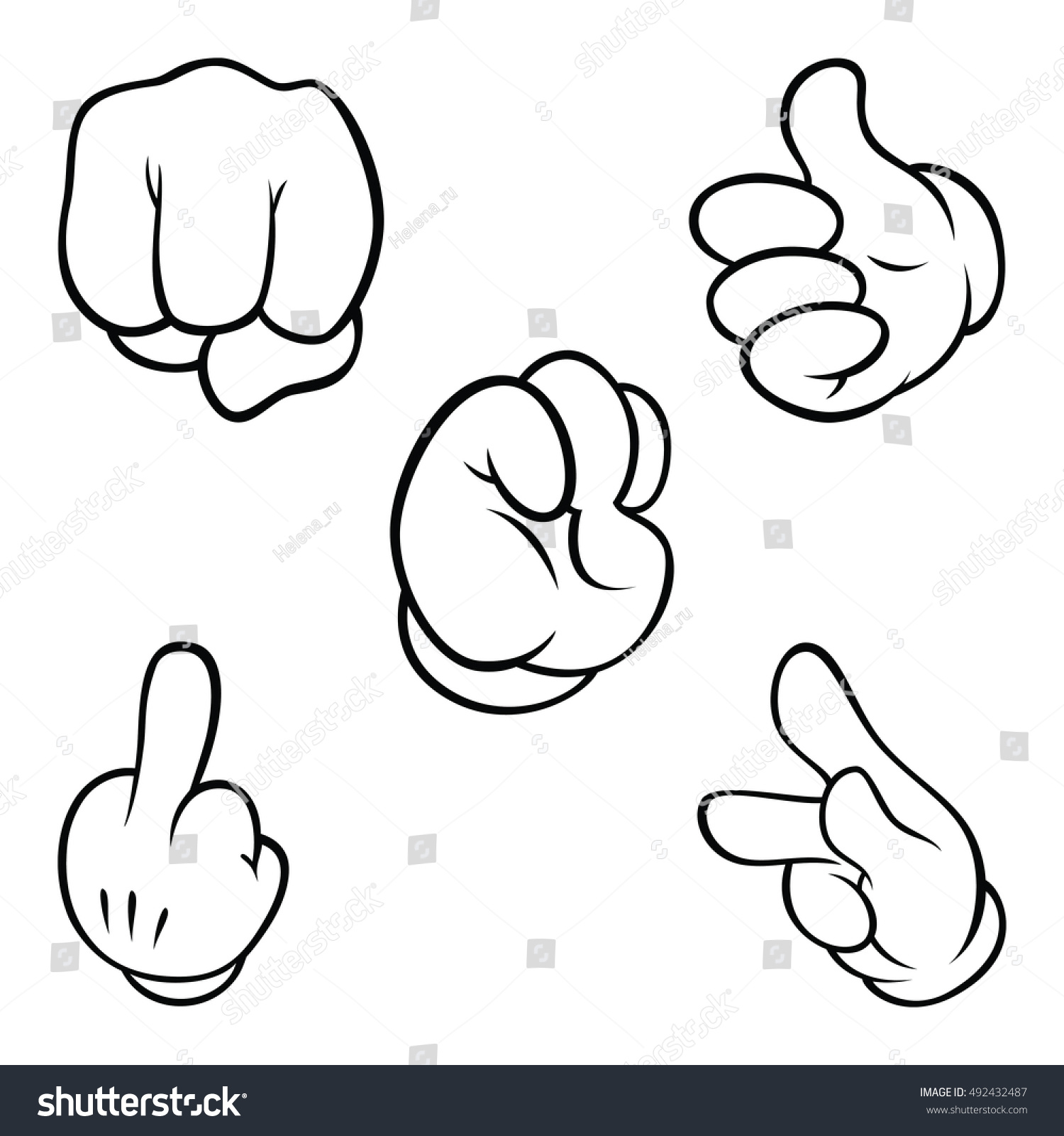 White Cartoon Hand Stock Vector (Royalty Free) 492432487 | Shutterstock