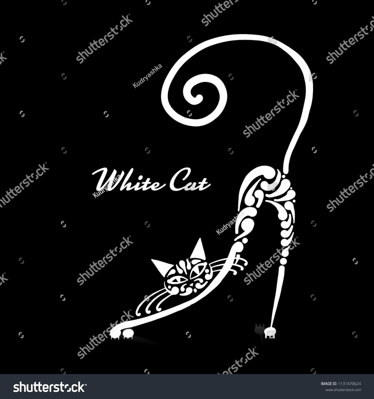 White Cat Design Vector Illustration Stock Vector (Royalty Free ...