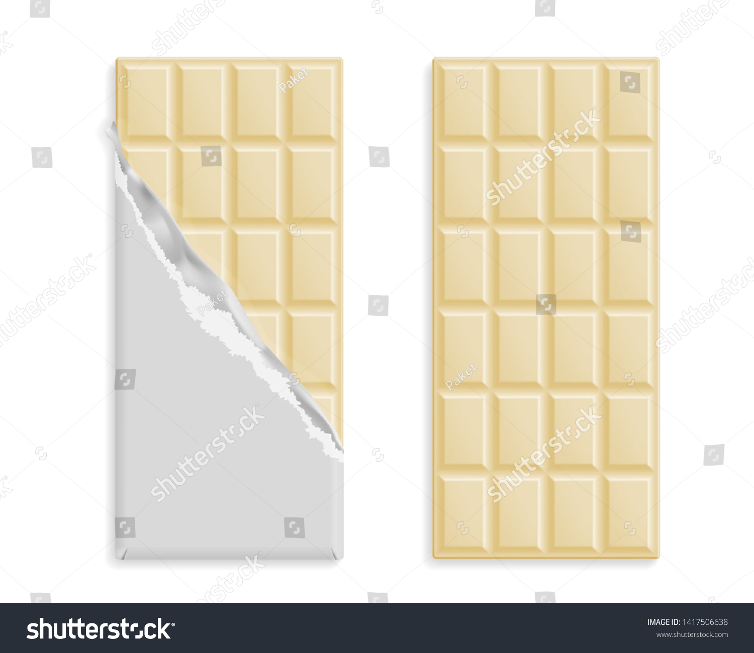White Chocolate Bars Wrapper Without Set Stock Vector (Royalty Free ...