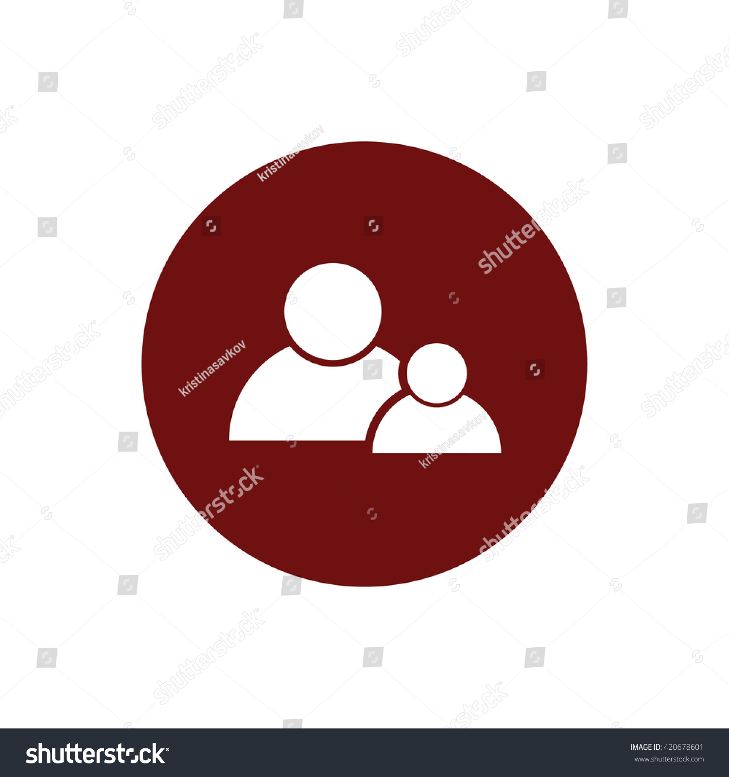 White Contact People Icon Vector Red Stock Vector (Royalty Free) 420678601