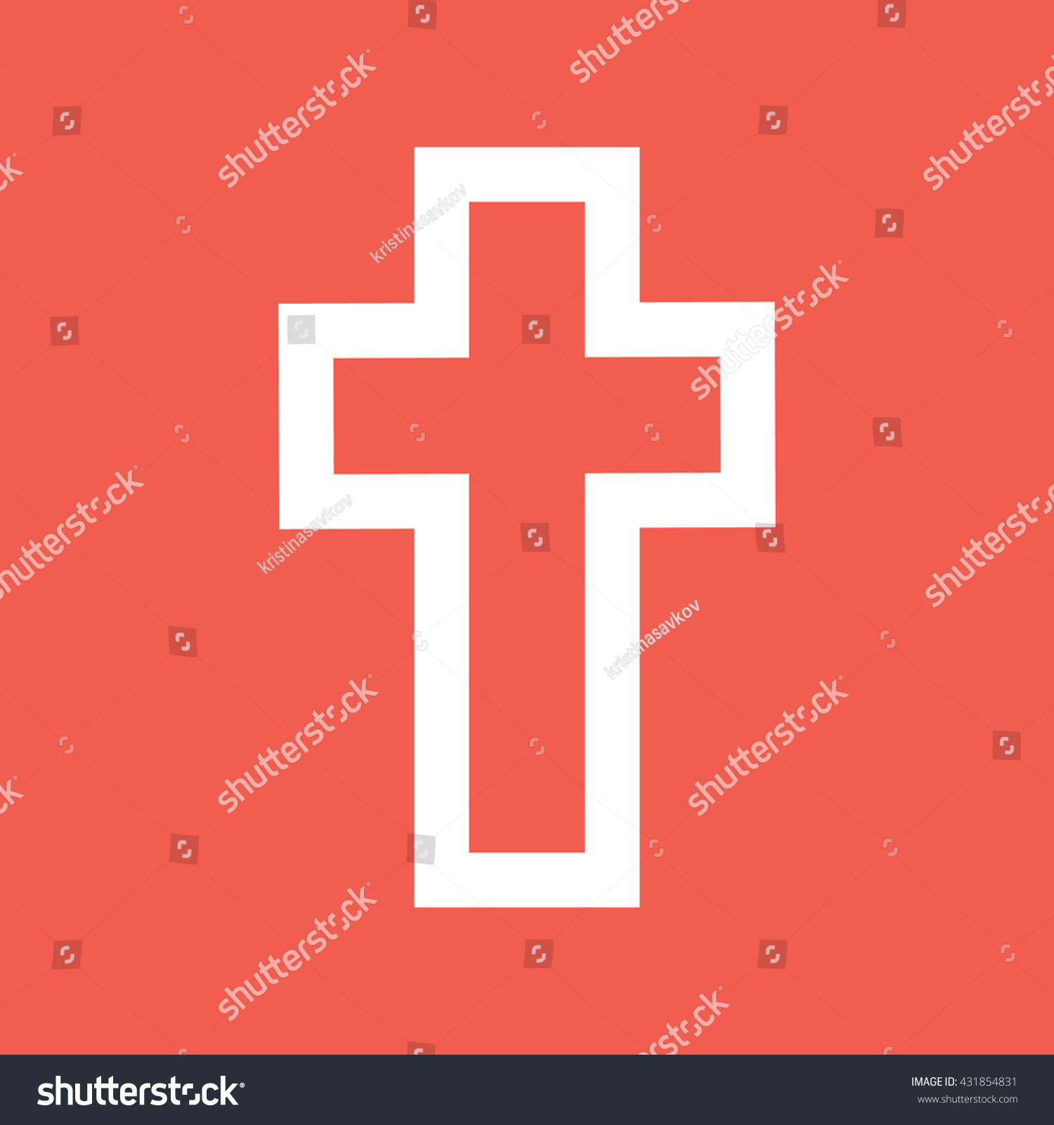 White Cross Symbol Icon Vector Stock Vector (Royalty Free) 431854831