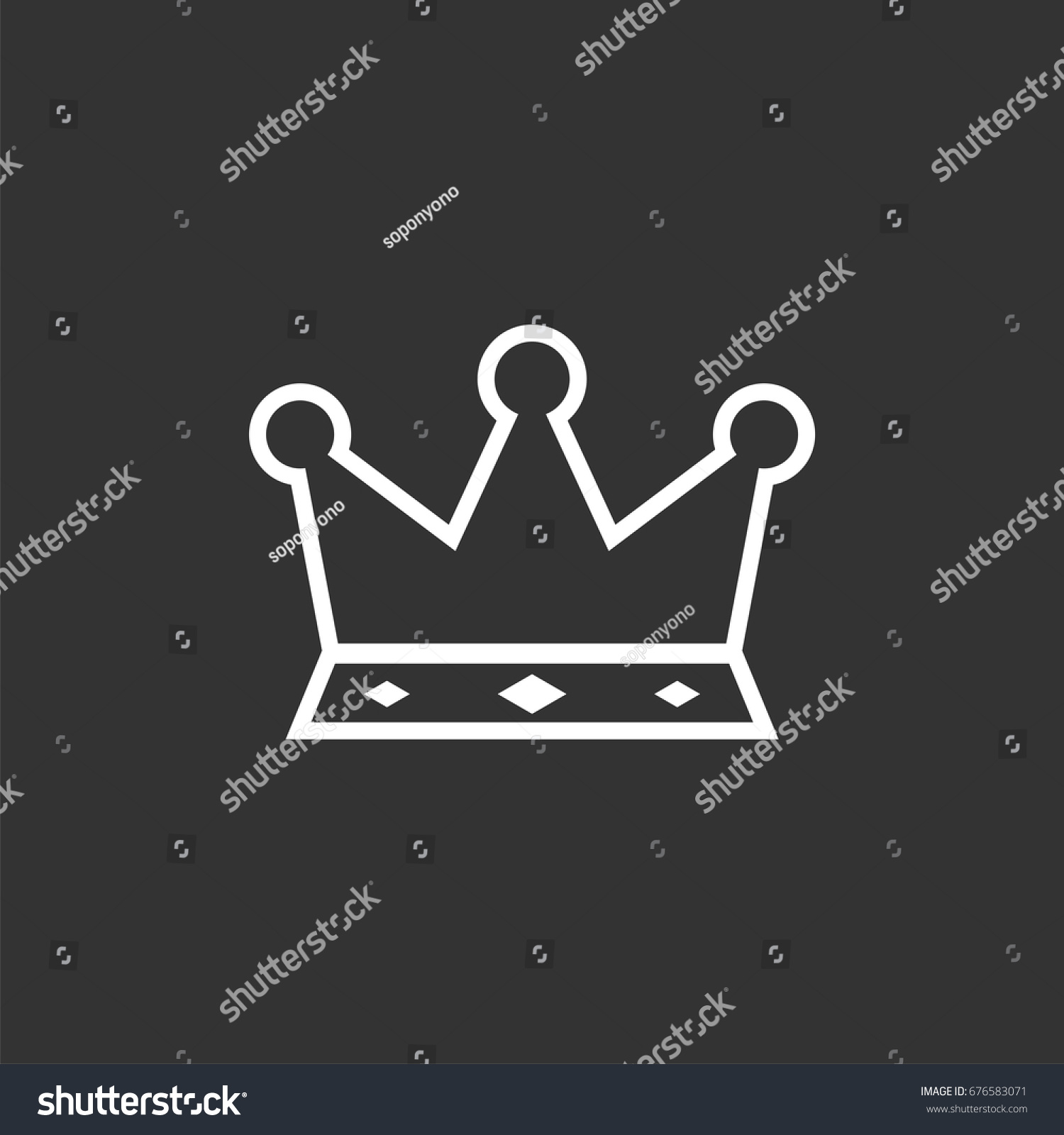 White Crown Logo Template Illustration Design Stock Vector (Royalty ...