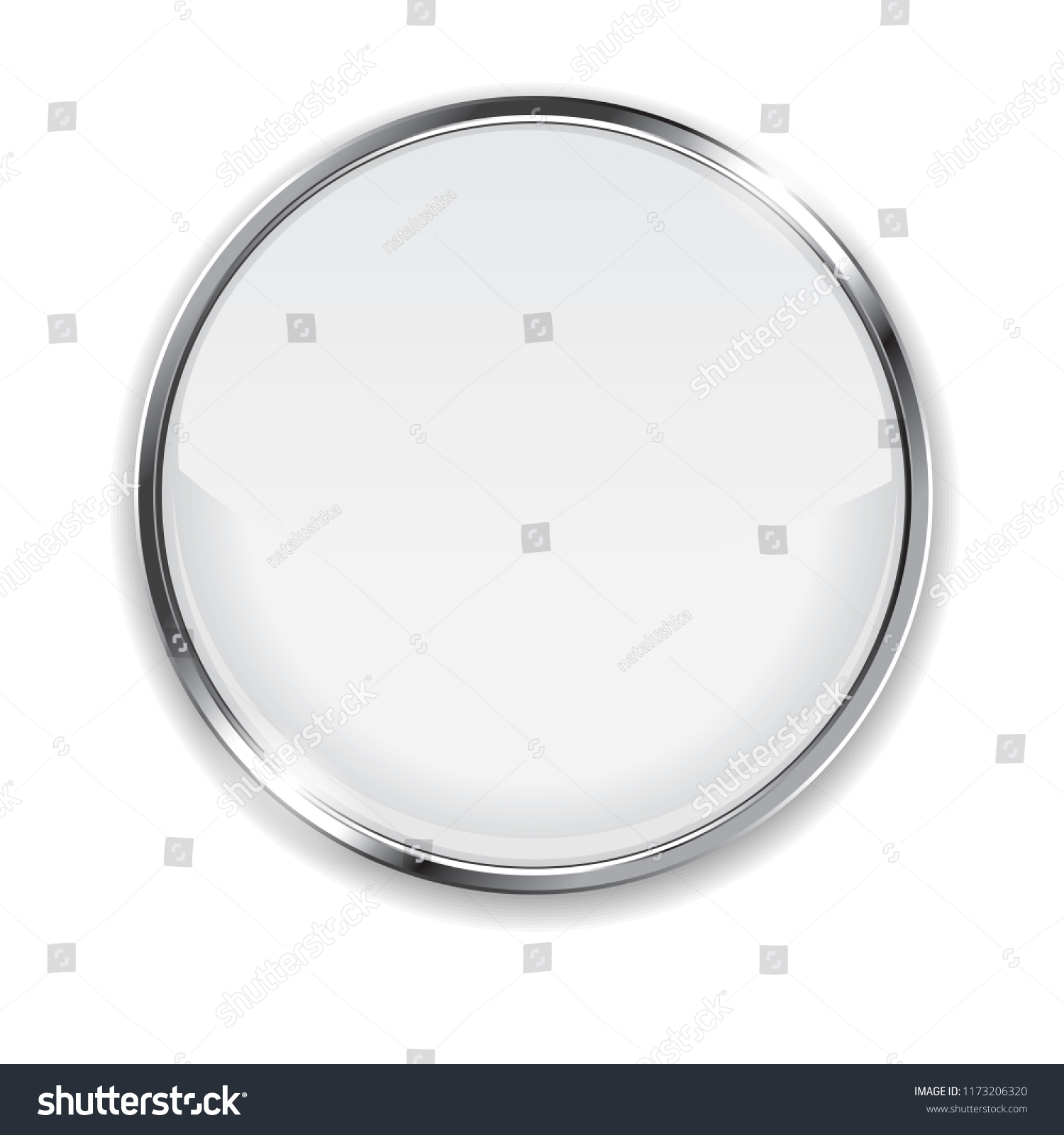 White 3d Button Isolated On White Stock Vector (Royalty Free) 1173206320